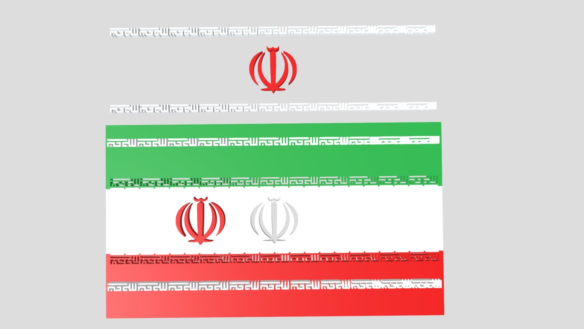 Iranian Flag Iran - Buy Royalty Free 3D model by Philip Storm ...