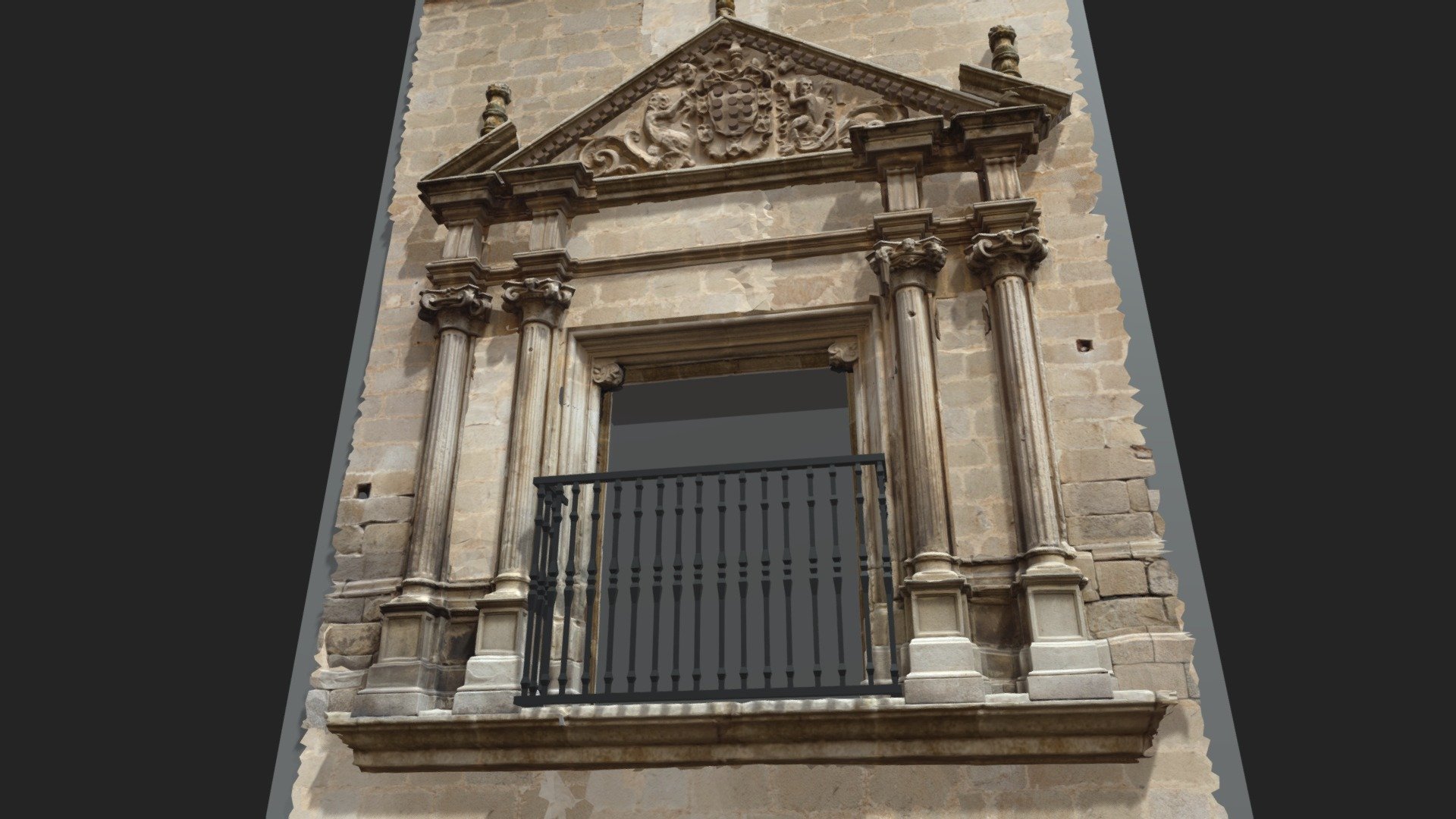 Balcón del palacio de Orellana la Vieja - Download Free 3D model by ...