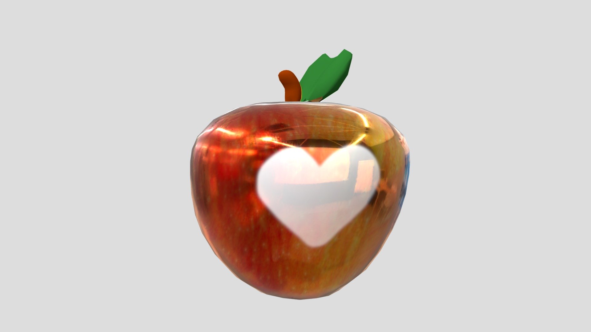 Apple with heart v3 - 3D model by fleurterhorst [5339568] - Sketchfab