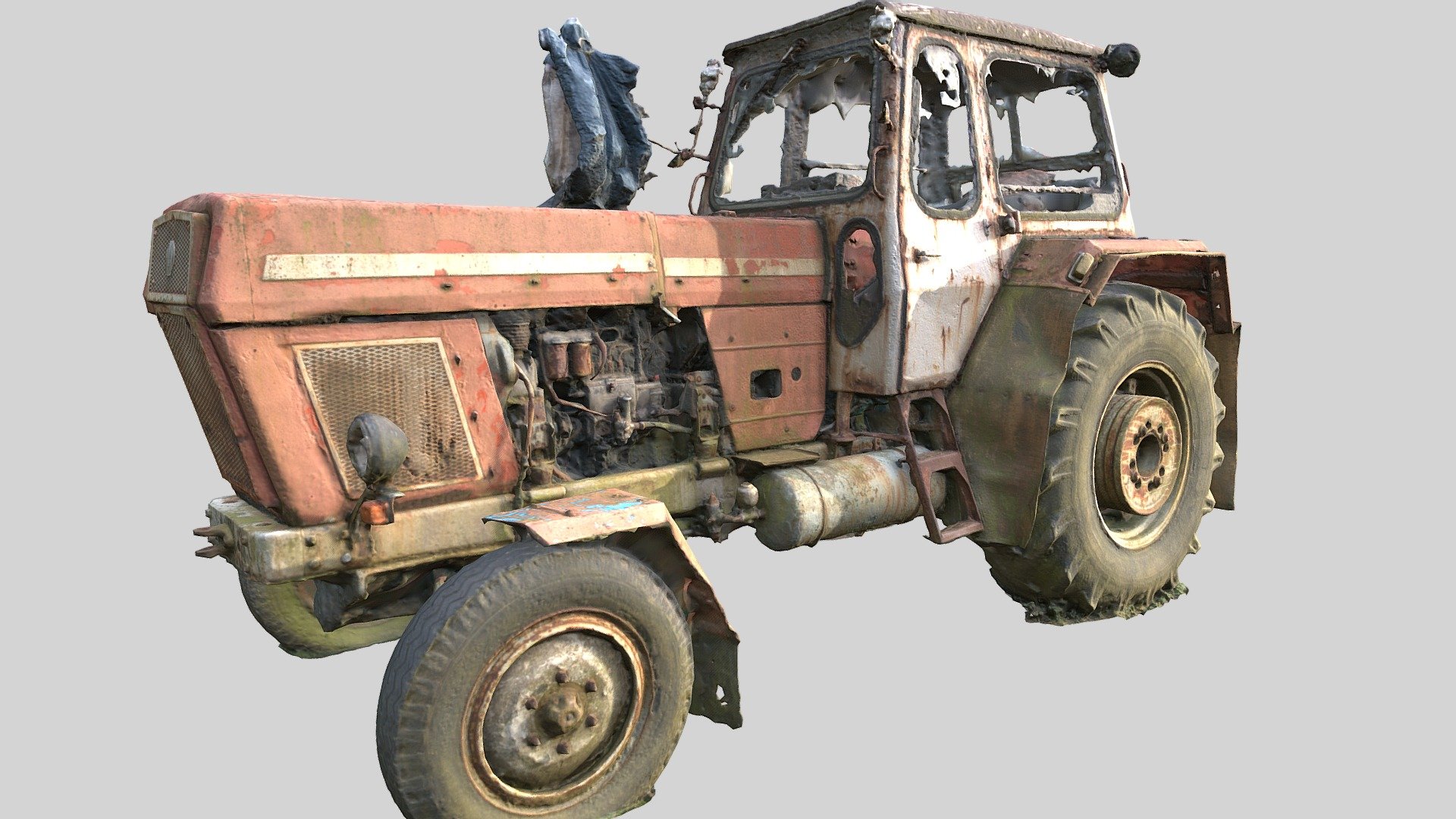 Old Red Tractor - Buy Royalty Free 3D model by Exploring Europe and ...