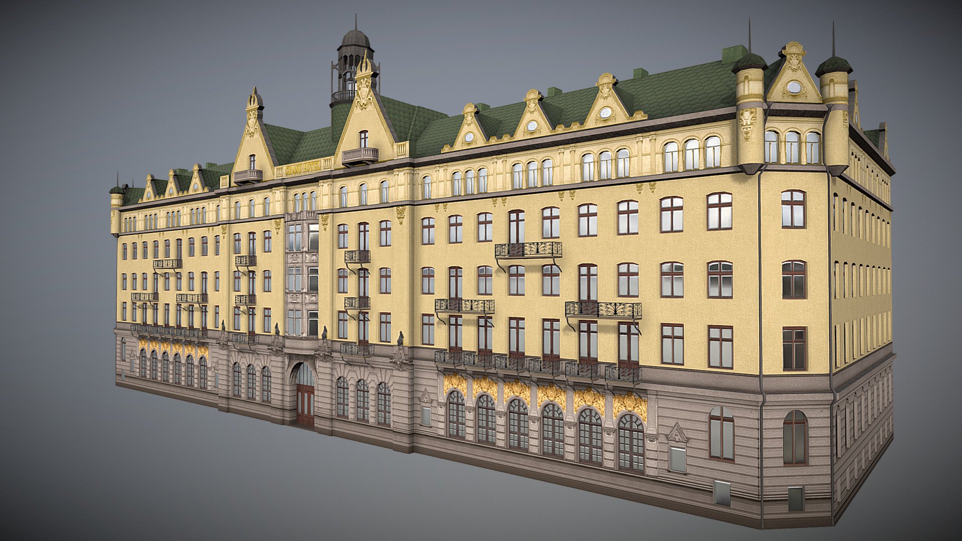 Grand hôtel - Buy Royalty Free 3D model by norlinmartin [535e1ec ...
