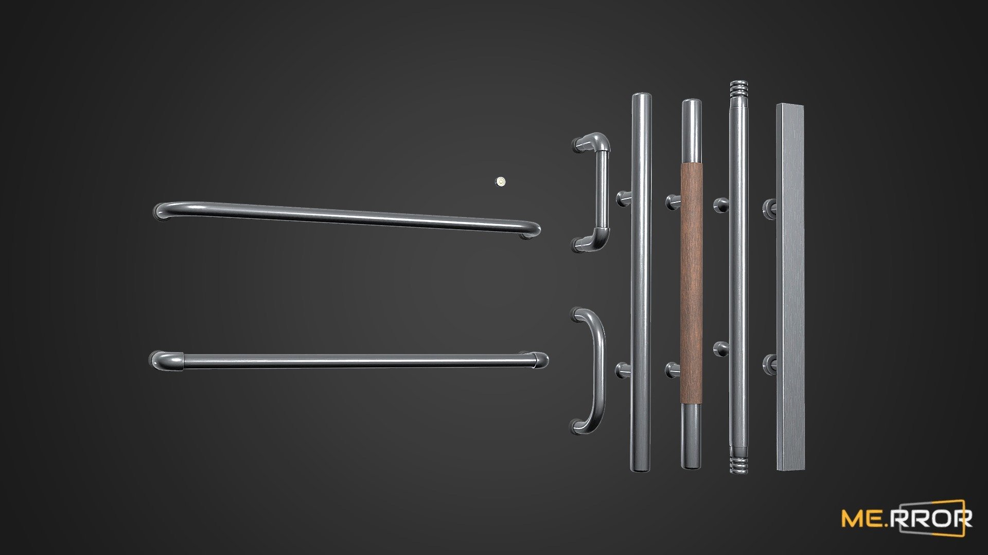[Game-Ready] Stainless Steel Door Handle set - Buy Royalty Free 3D ...
