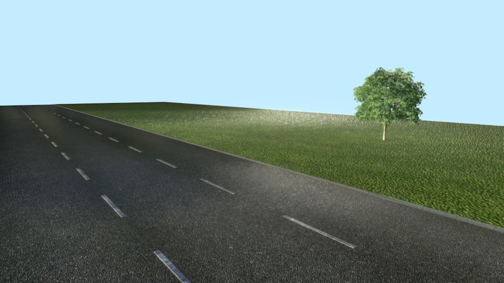Tree and Road - 3D model by teachung (@hezi) [536275a] - Sketchfab
