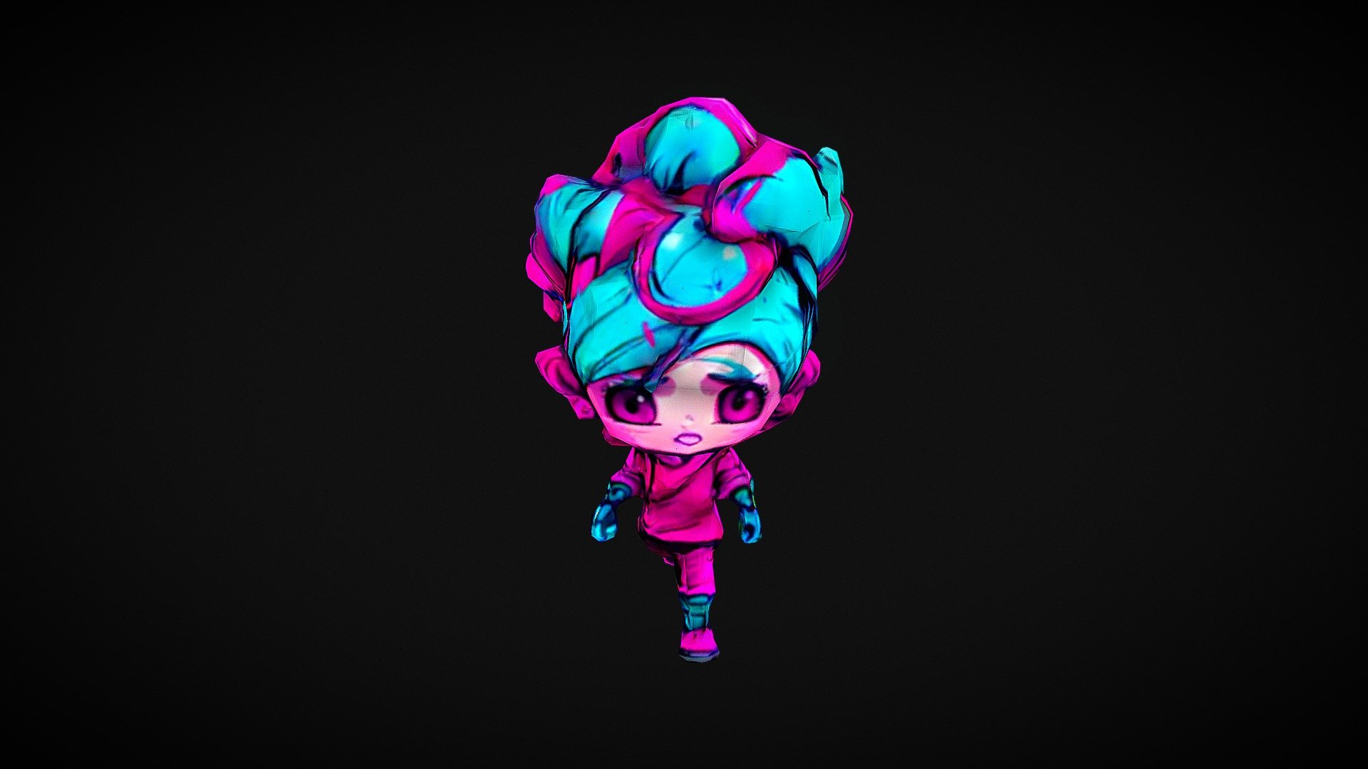 "Whimsical Pink Delight: A Vibrant Cartoon Art P - Download Free 3D ...