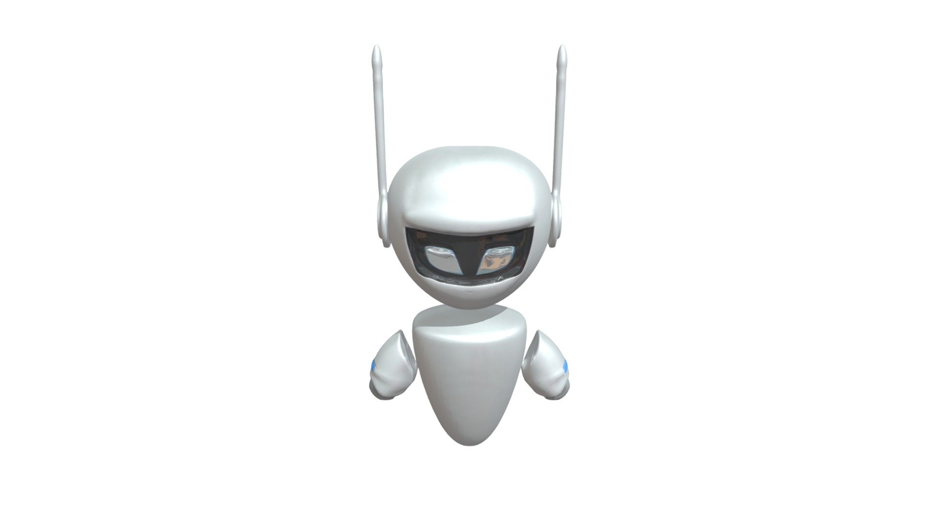 Hovering futuristic robot with glowing eyes - 3D model by ...