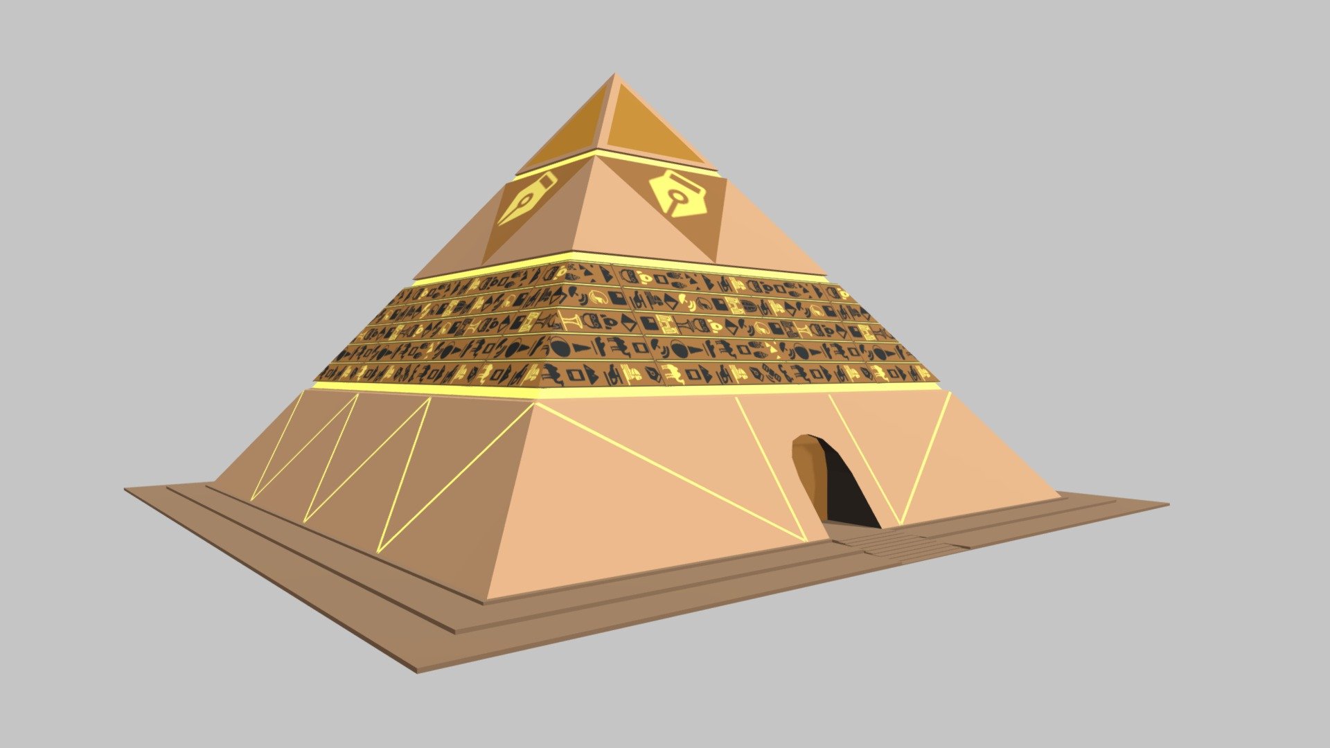 Modern pyramid illustration 3 - 3D model by MotazinVR (@mumen.osman ...