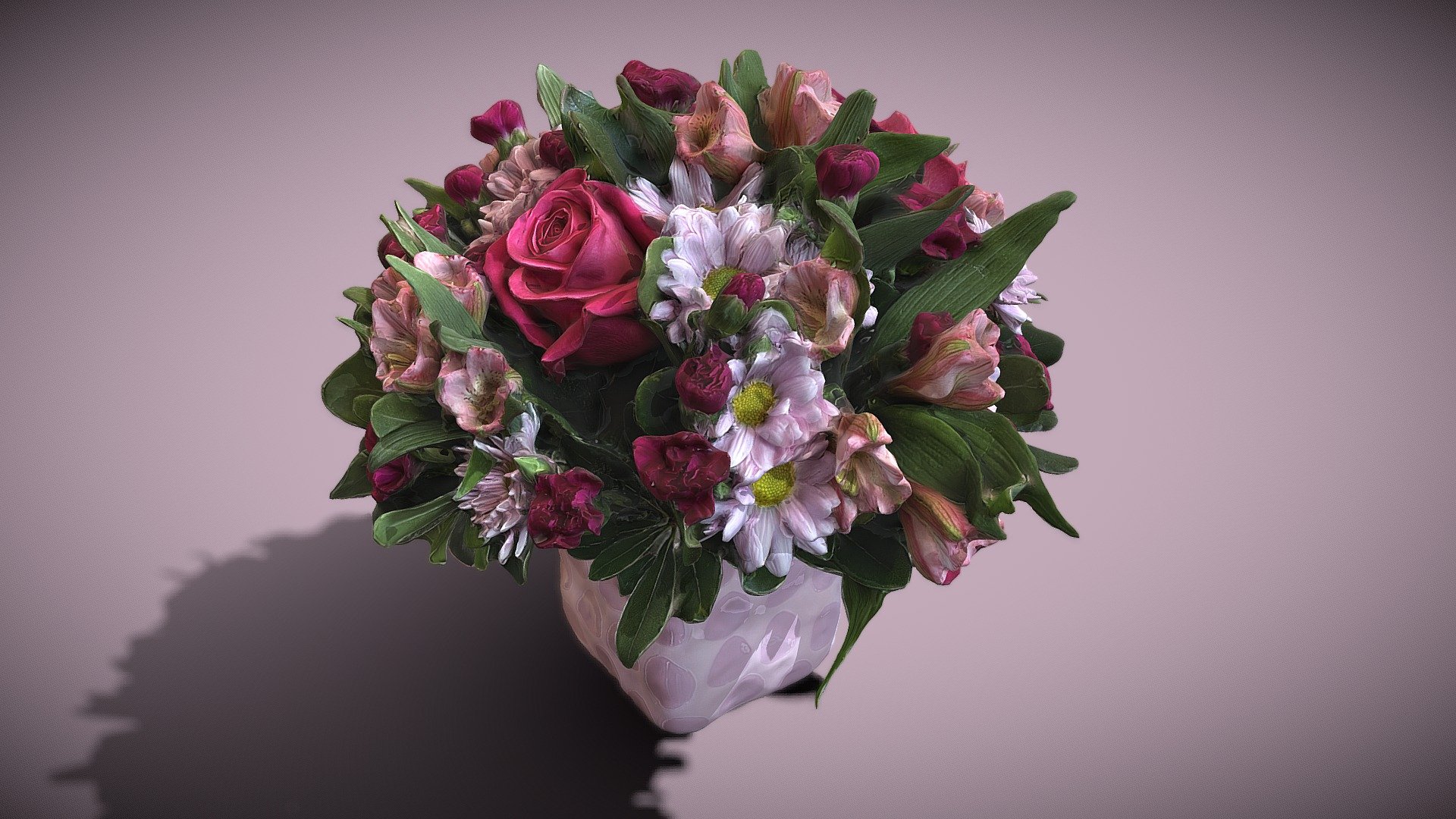 Pink and Red Flower Arrangement - Buy Royalty Free 3D model by ...
