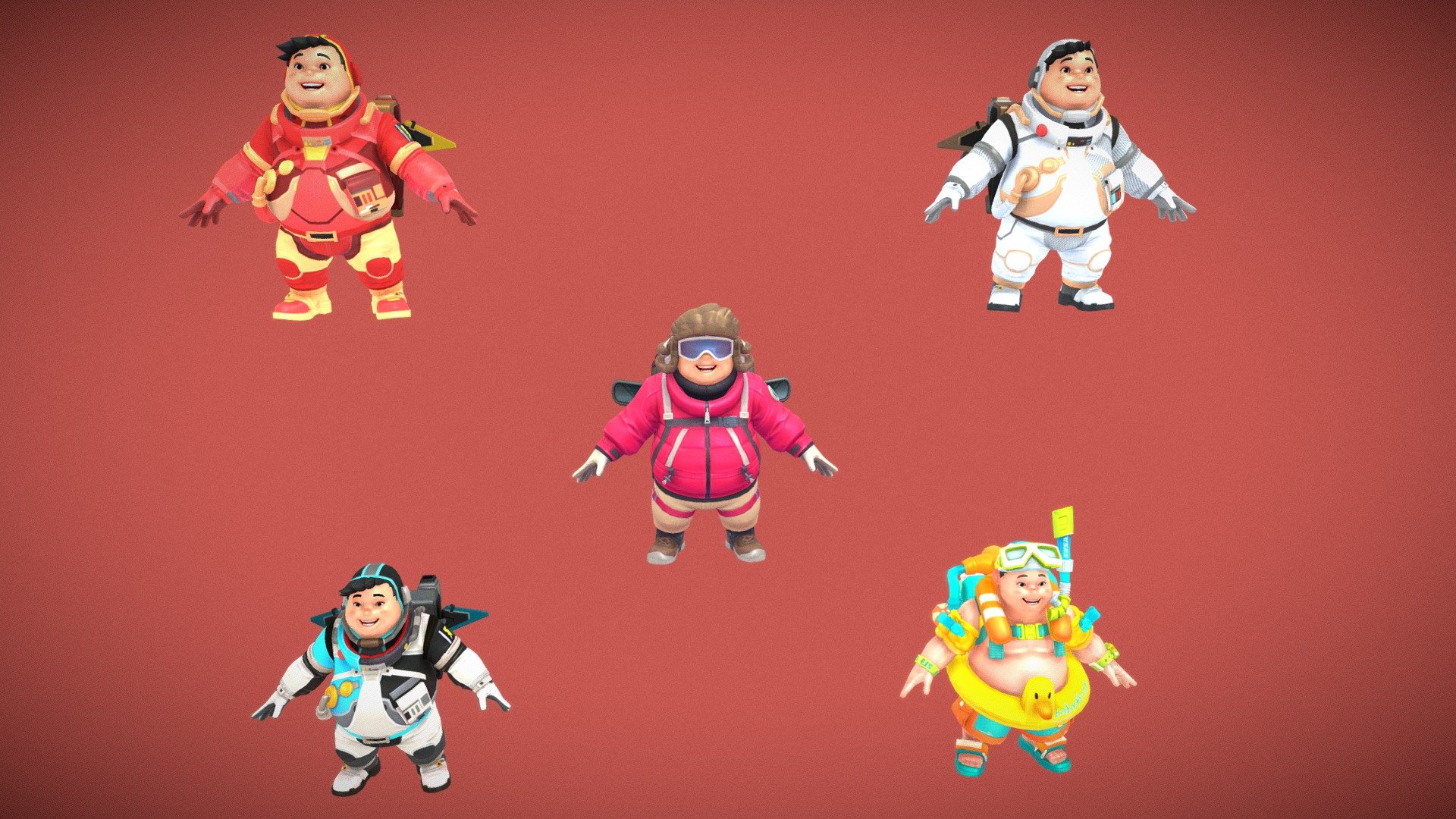 Fat boy collection Rig Characters - Buy Royalty Free 3D model by Luna ...