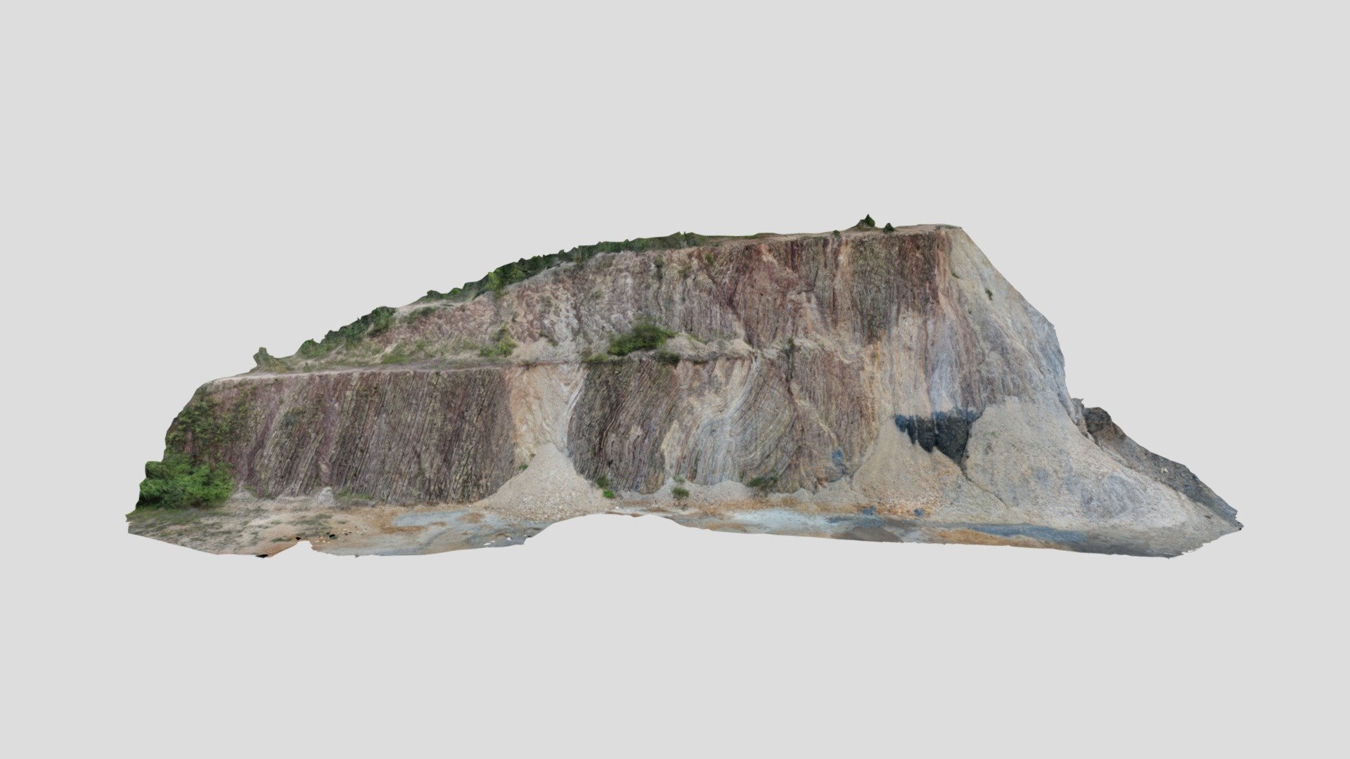 Thinly-bedded sedimentary outcrop (Full Scale) - Download Free 3D model ...
