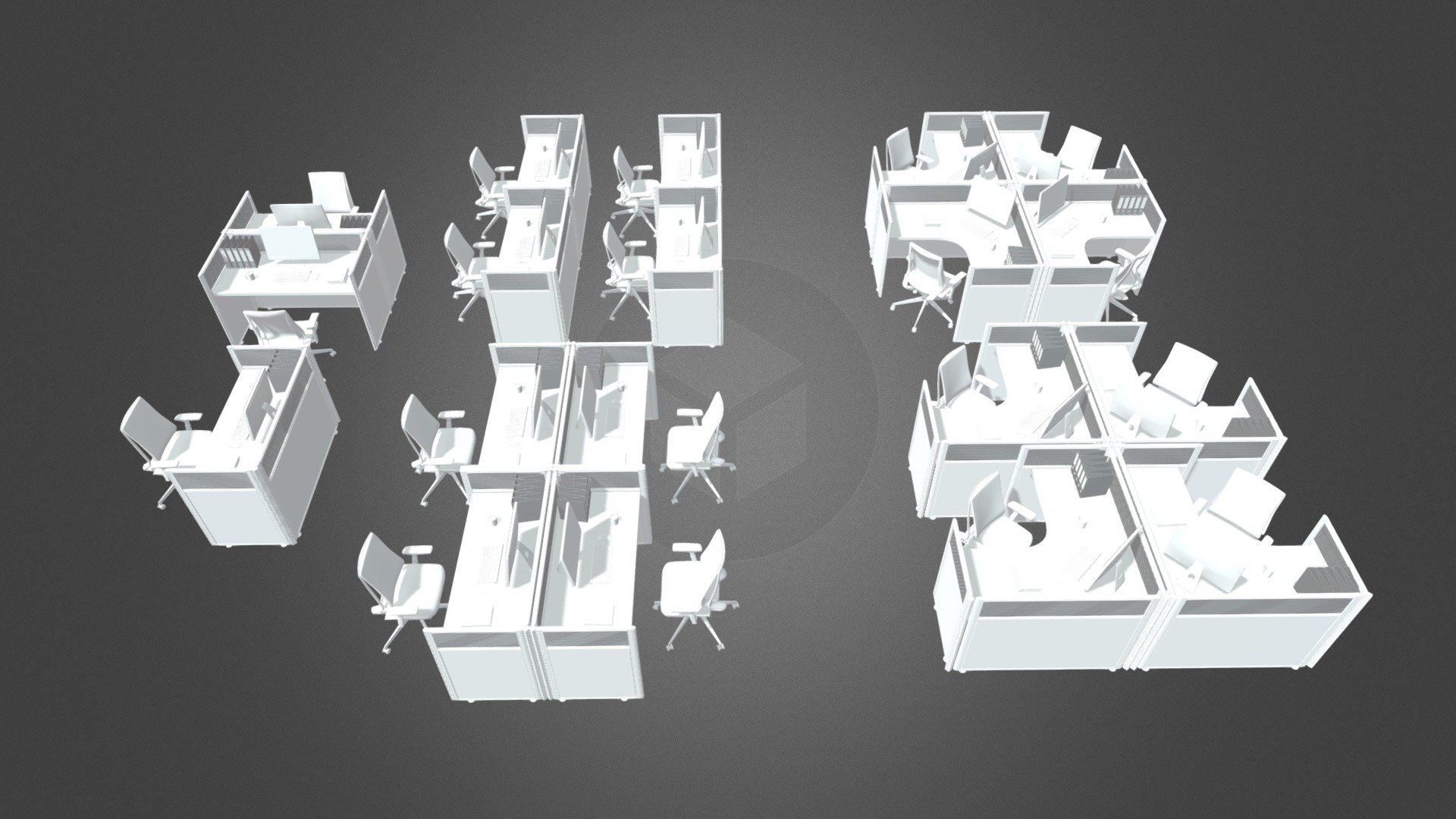Office workstation - Download Free 3D model by Chenchanchong [539dd26 ...