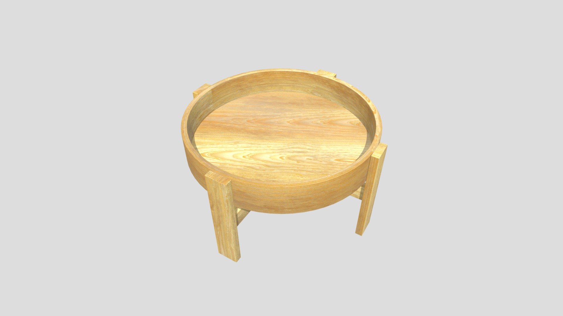 Pine Wood Side Table - Low Poly - Download Free 3D model by ...