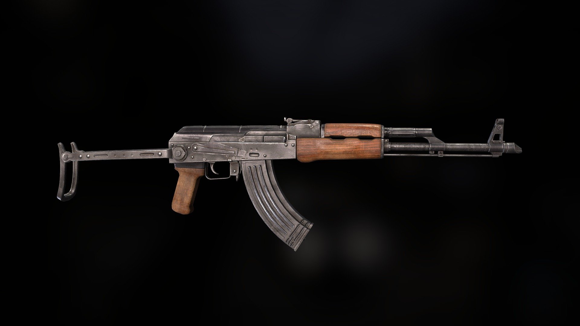 AKMS Rifle Rig - 3D model by RaumArt [53ab581] - Sketchfab
