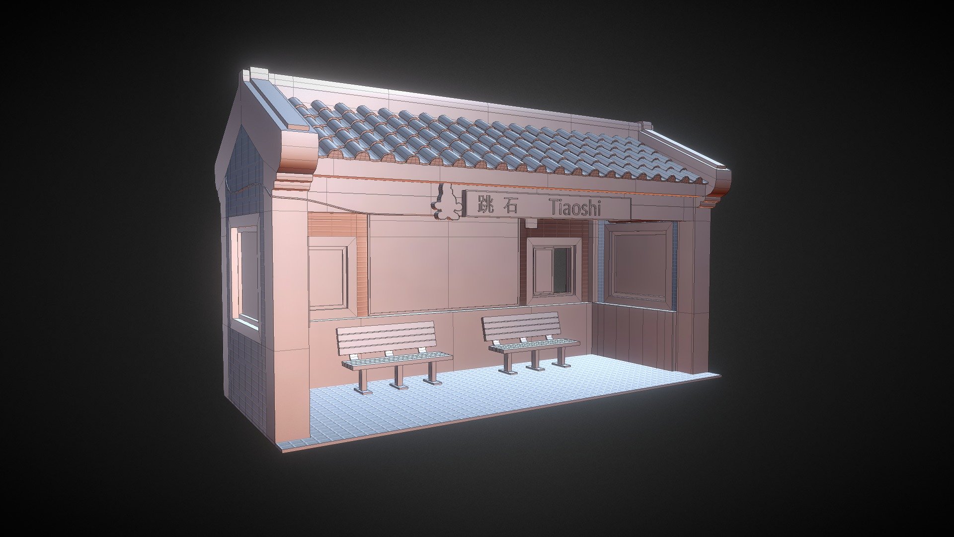 Tiaoshi Bus Stop - 3D model by otamot. [53ac570] - Sketchfab