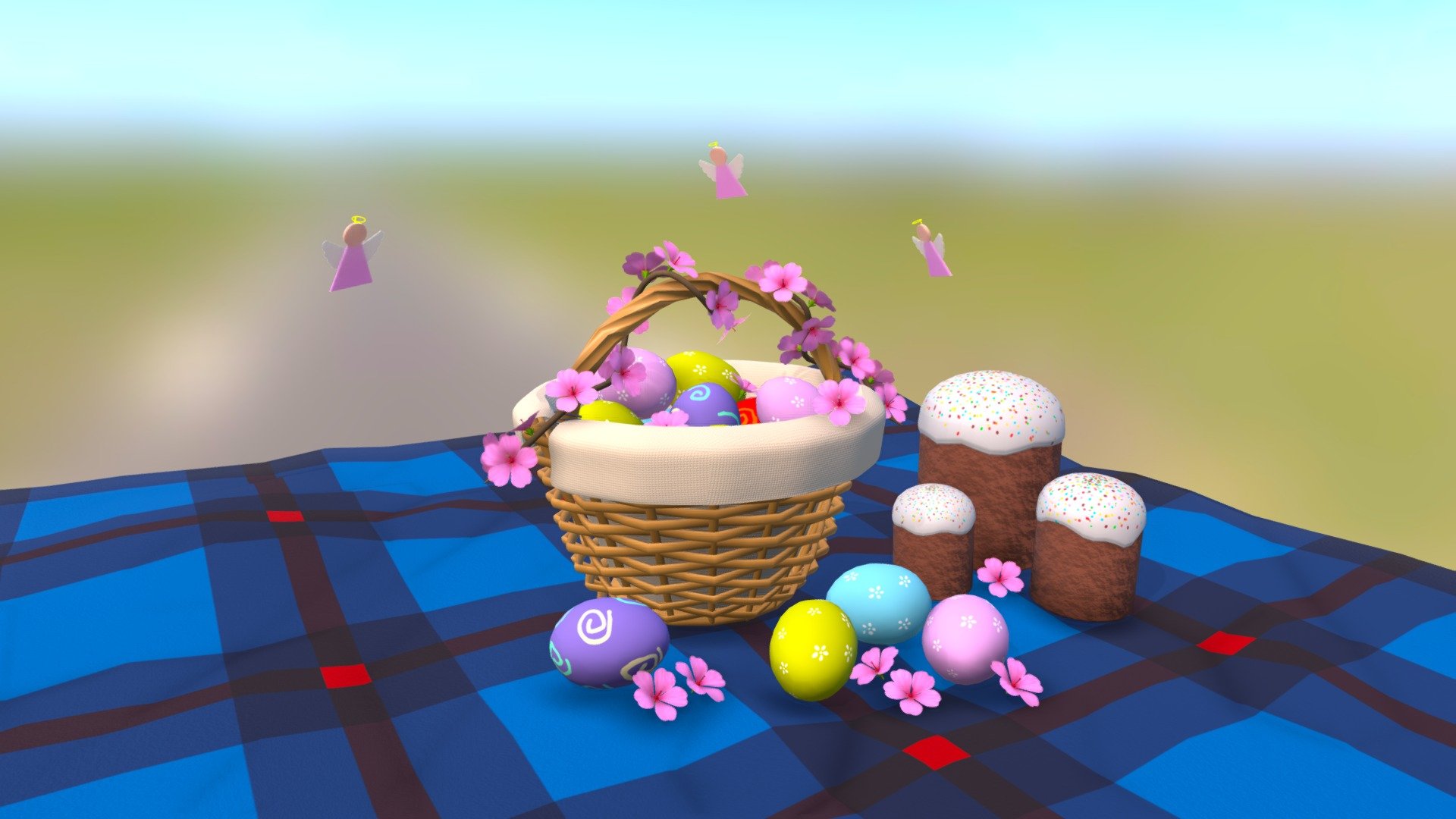 Happy Easter - Download Free 3D model by IbluebirdI [53b2580] - Sketchfab