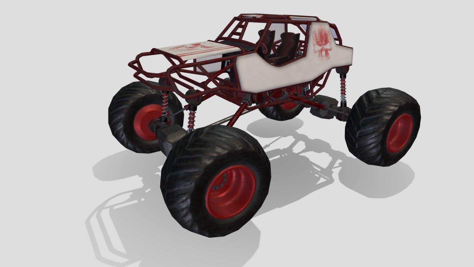 Red Monster Truck - 3D model by vitvitskyi [53b3986] - Sketchfab