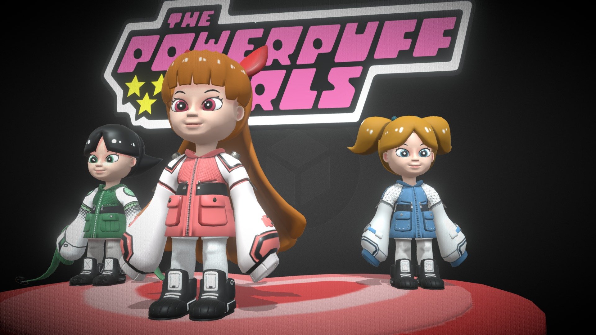 Powerpuff girl_custom - 3D model by Blueky [53b3bca] - Sketchfab