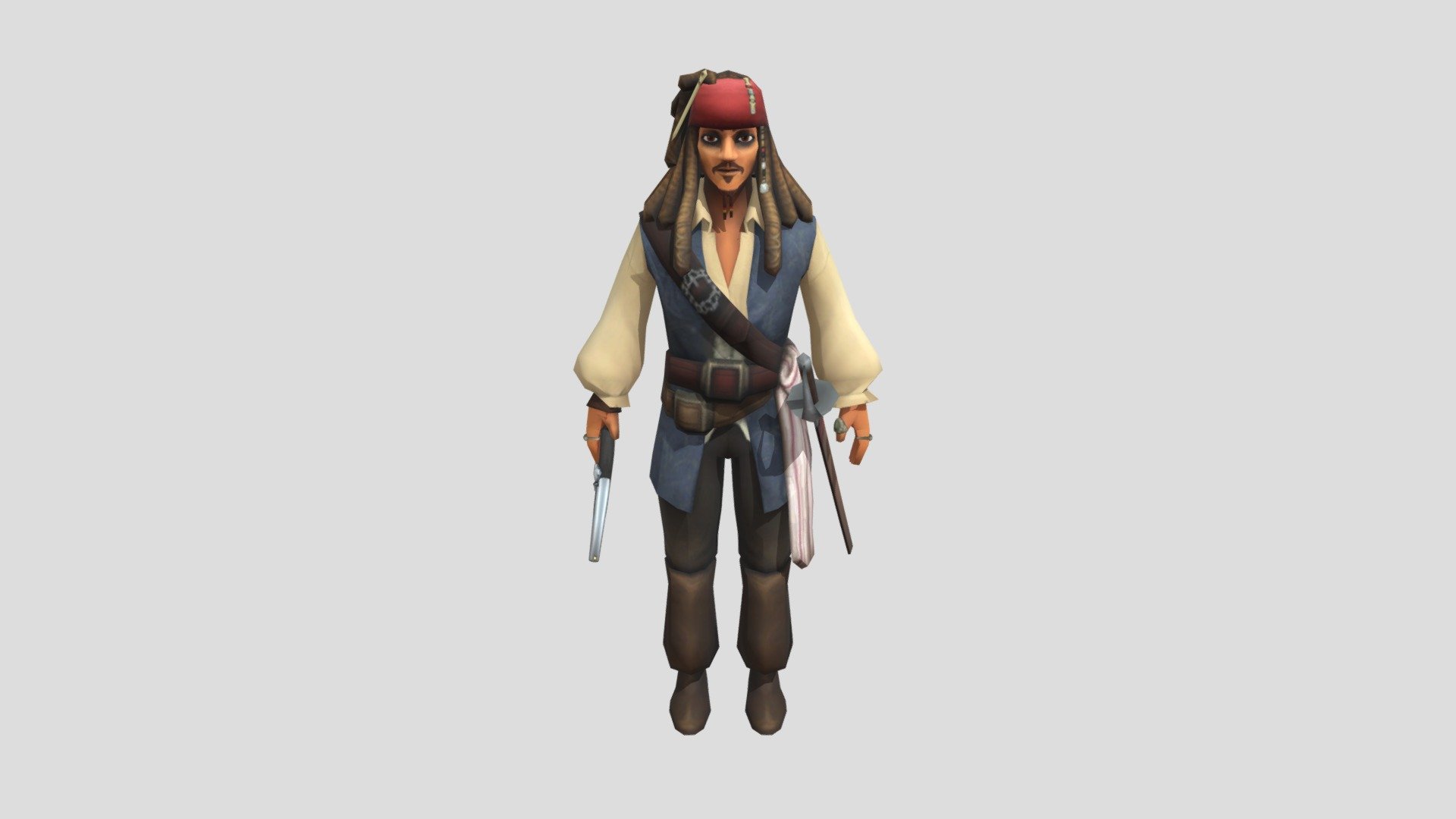 Jack Sparrow Pirates of Caribbean - Download Free 3D model by Elite 3D ...