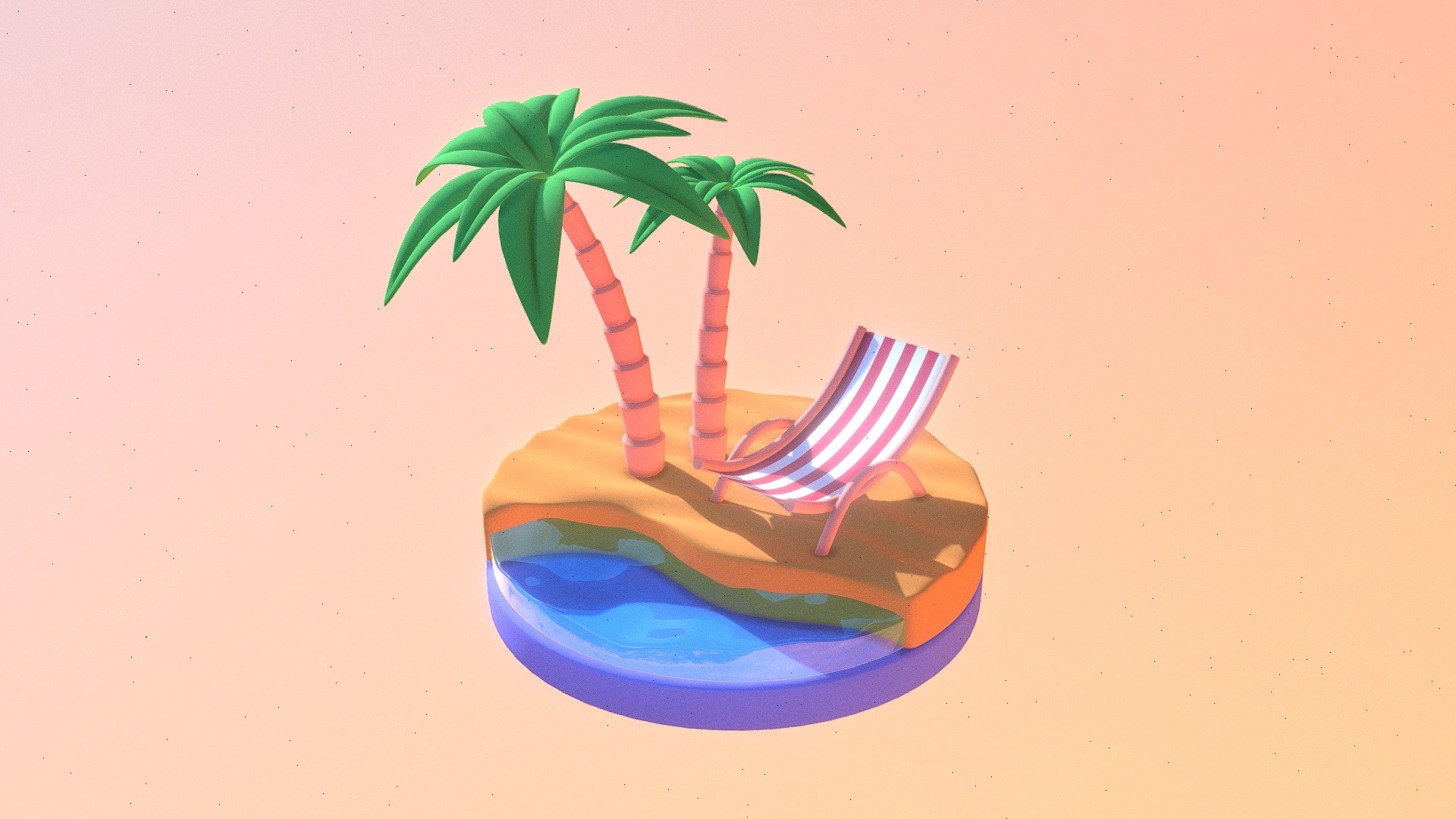 Isometric Beach - 3D model by Amin (@AminPH) [53bb2af] - Sketchfab