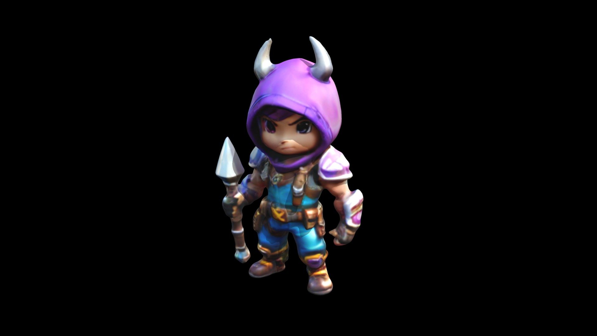 The image depicts a chibi-style character with a - Download Free 3D ...