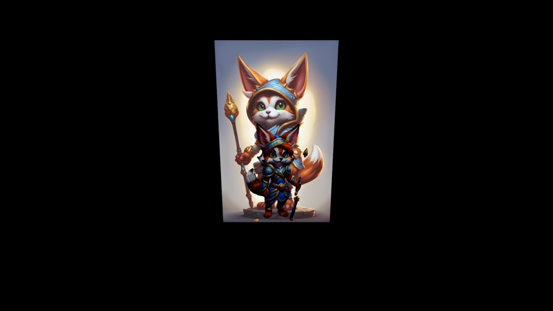 a cartoon cat dressed in armor holding a spear a - Download Free 3D ...