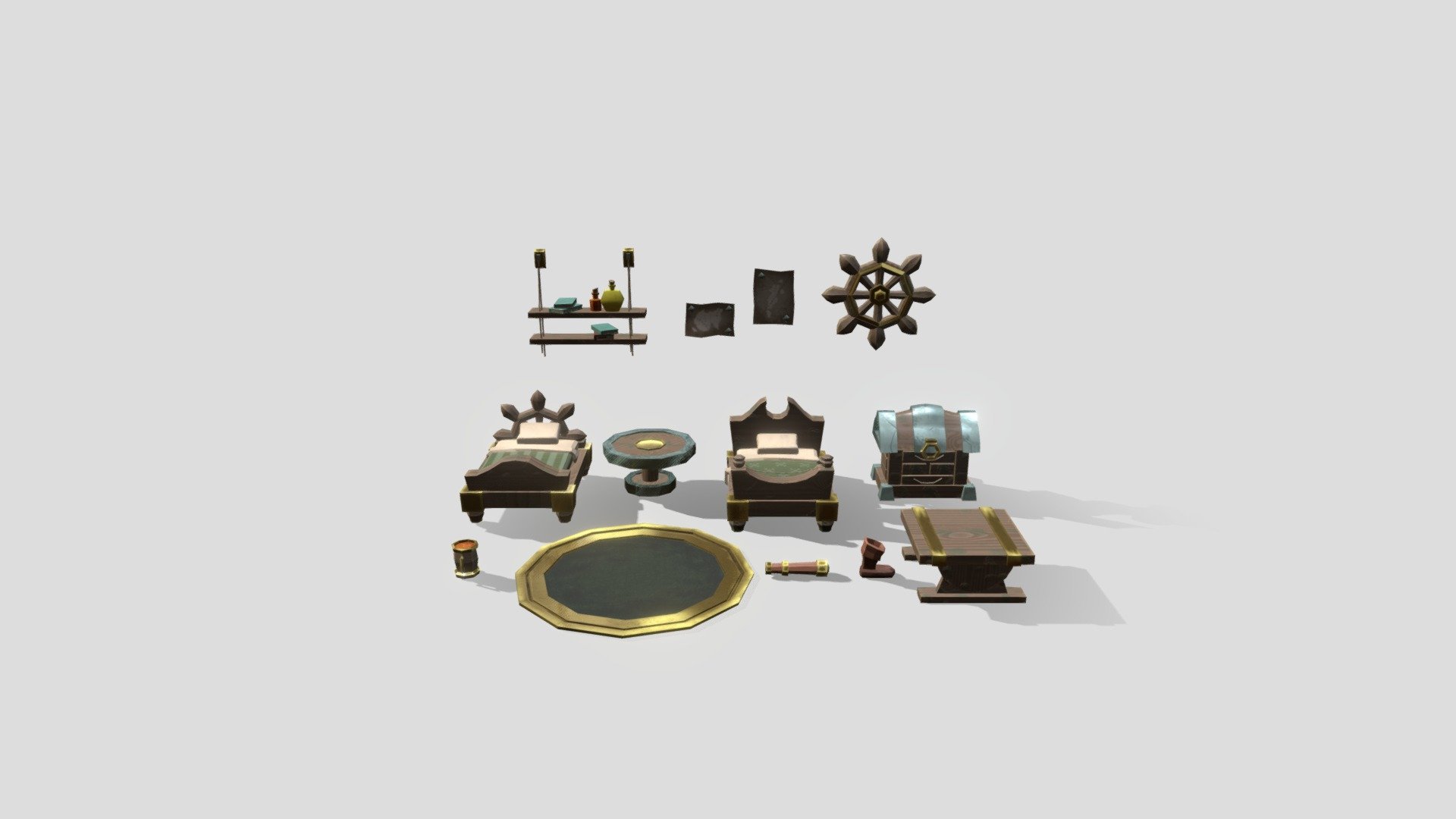 Medieval props - 3D model by Aome.Katze [53d41e2] - Sketchfab