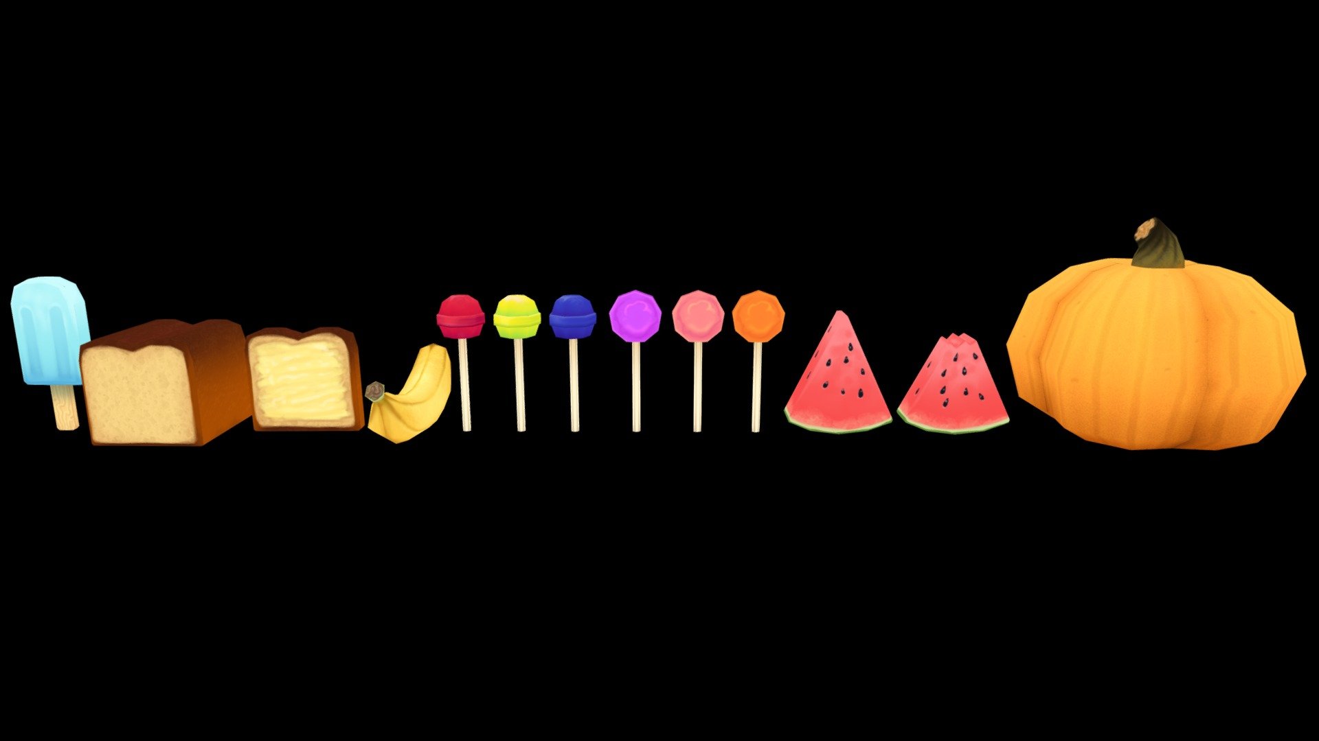 Low-poly food 2 - 3D model by noroalia [53d4d6a] - Sketchfab