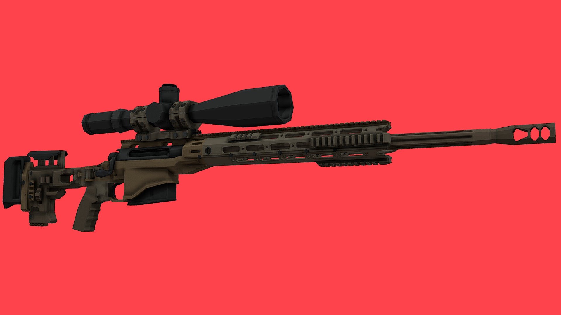 Low-Poly Tan Remington MSR - Download Free 3D model by Kaan ...