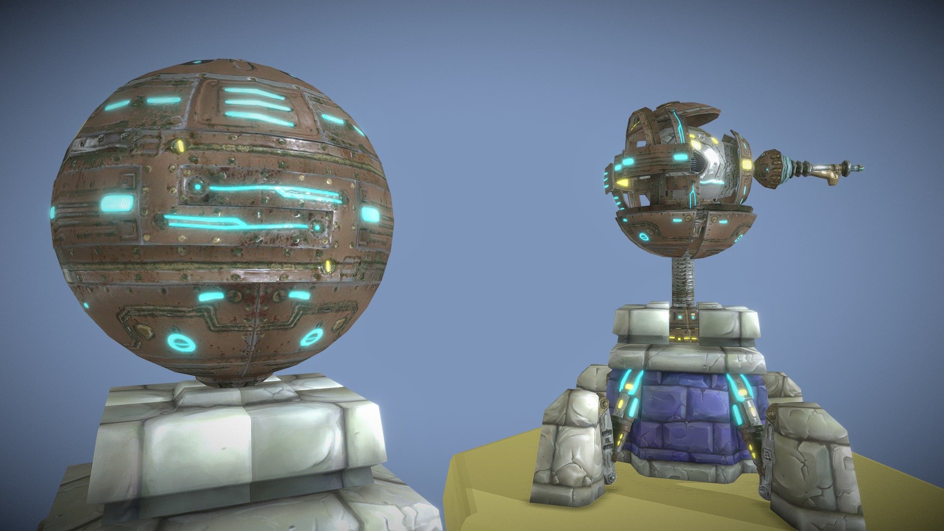 Tower Defense Hand Painted + PBR - 3D model by Borja Barbeito ...