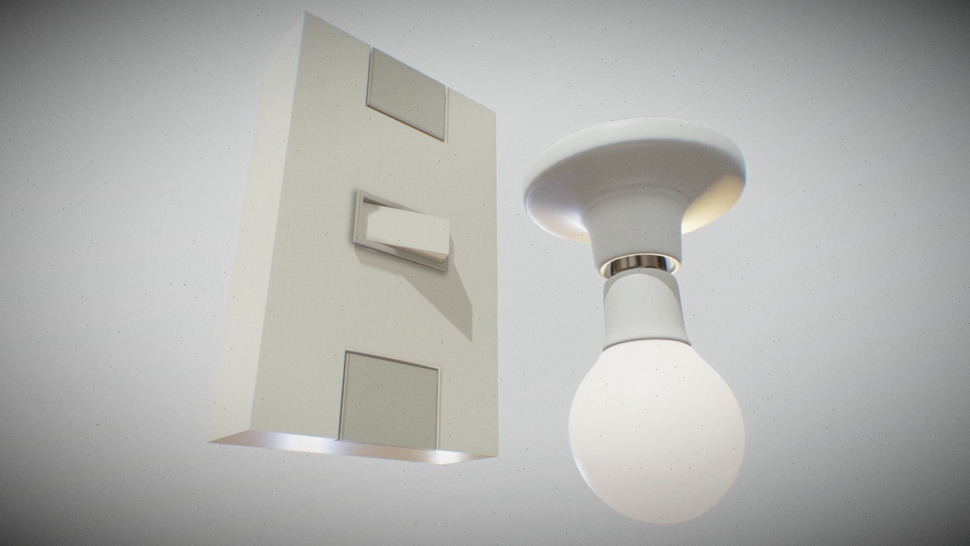 Light bulb & Switch - Buy Royalty Free 3D model by Tsubasa Art ツバサ ...