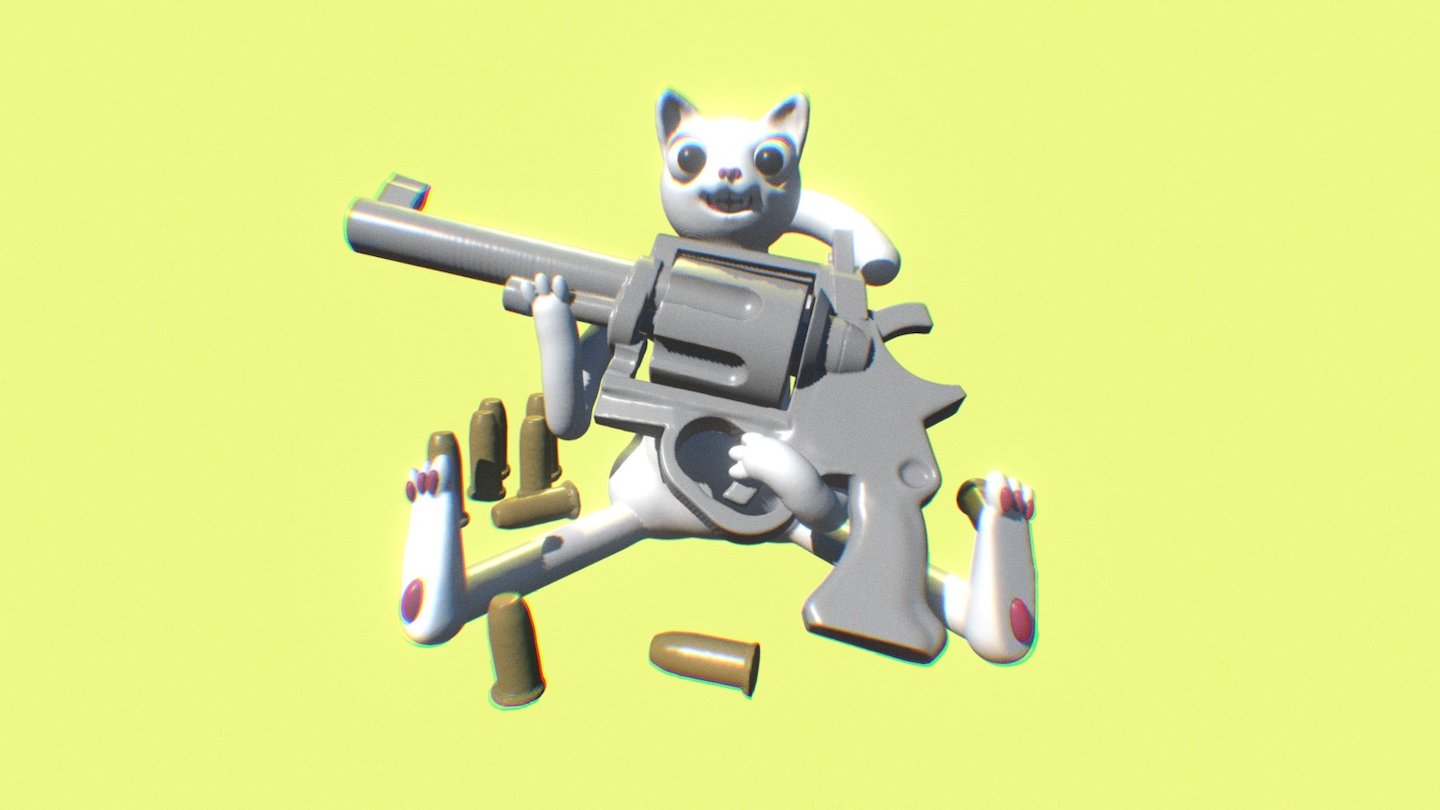 Gun Cat - 3D model by ryzbl [53ee694] - Sketchfab