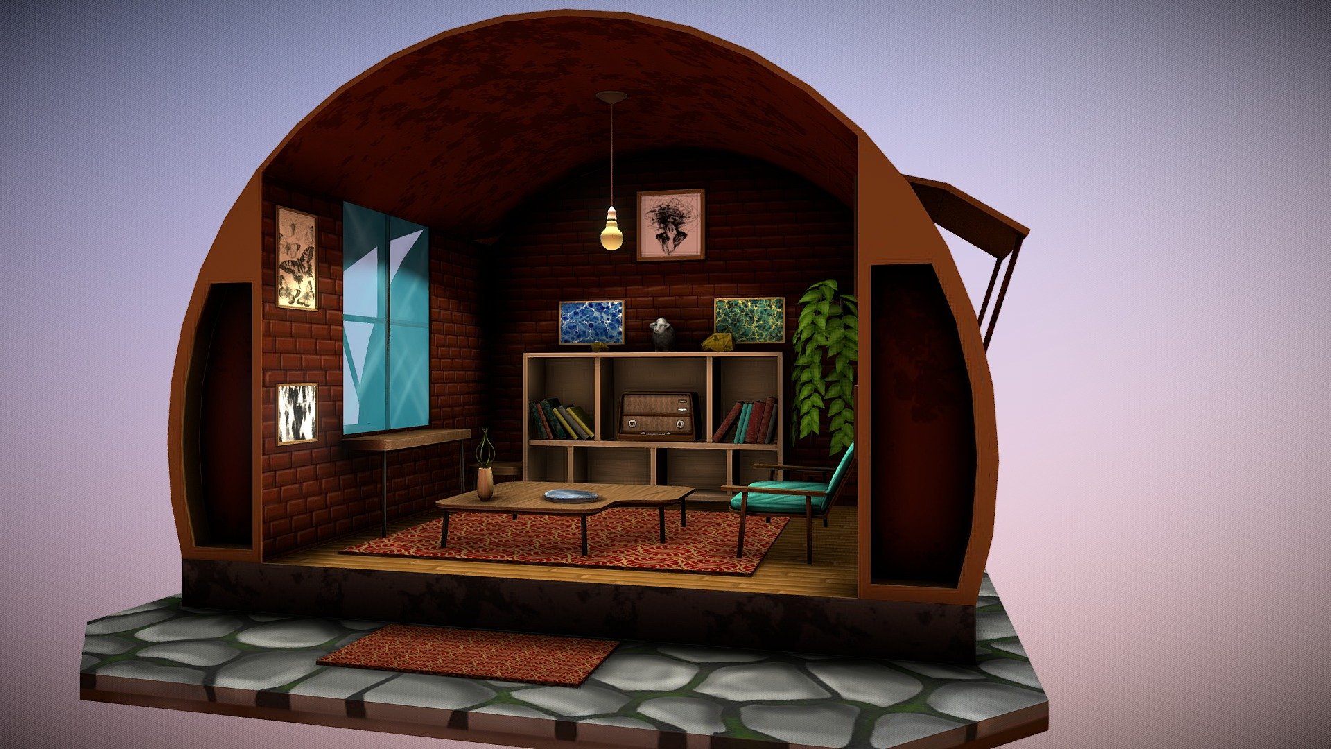 Stylized Hand-Painted room - Download Free 3D model by OzerGokmen ...