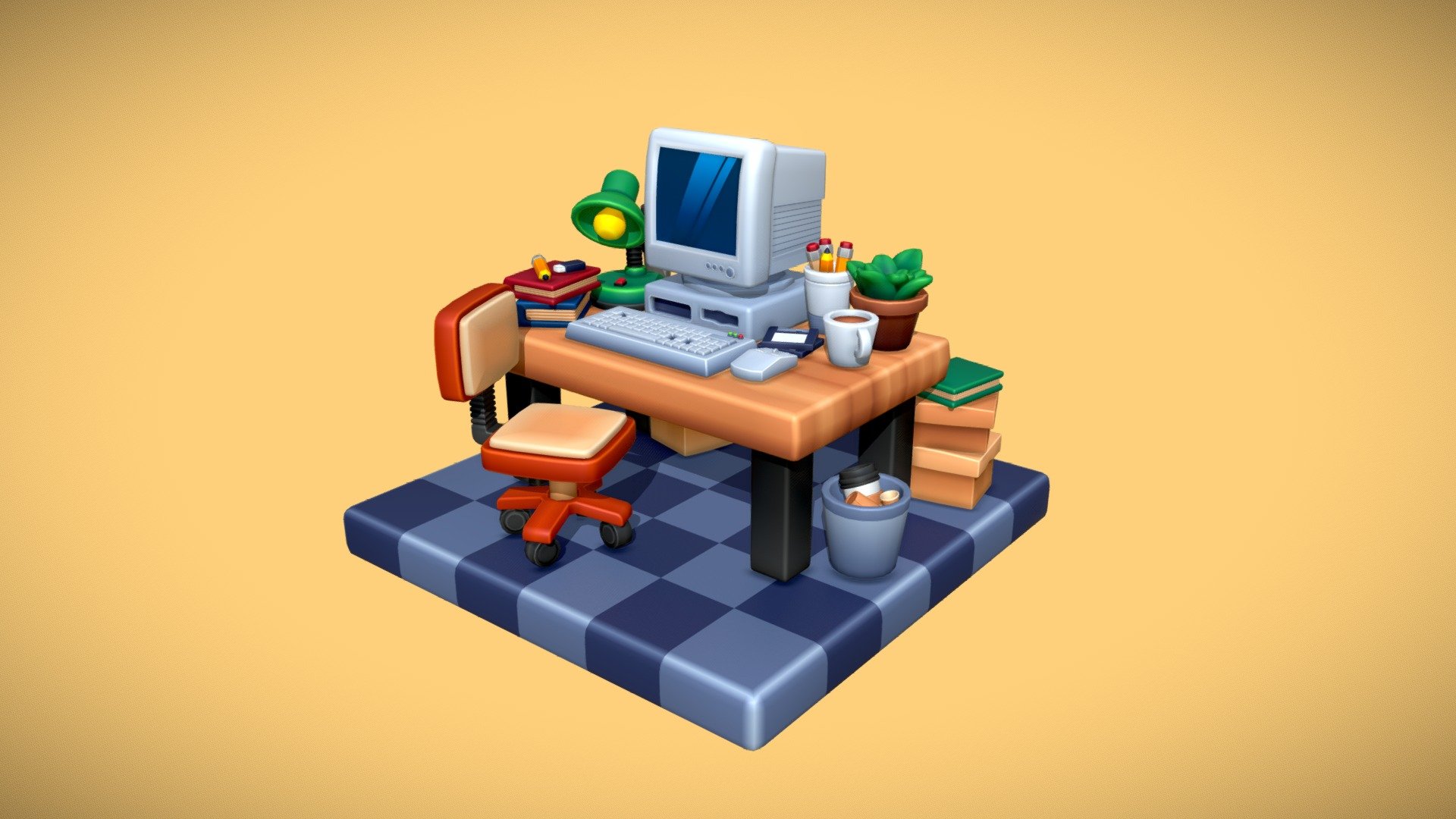 Project Cartoon Office - 3D model by denizin [53f7082] - Sketchfab