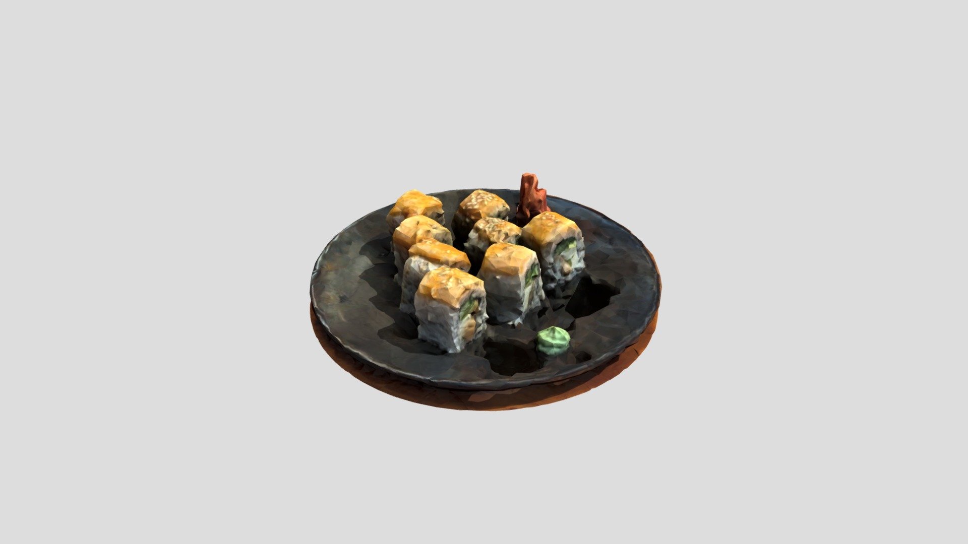 SUSHI LOW POLY CLEANED - 3D model by ossamaelabbady [53fb50d] - Sketchfab