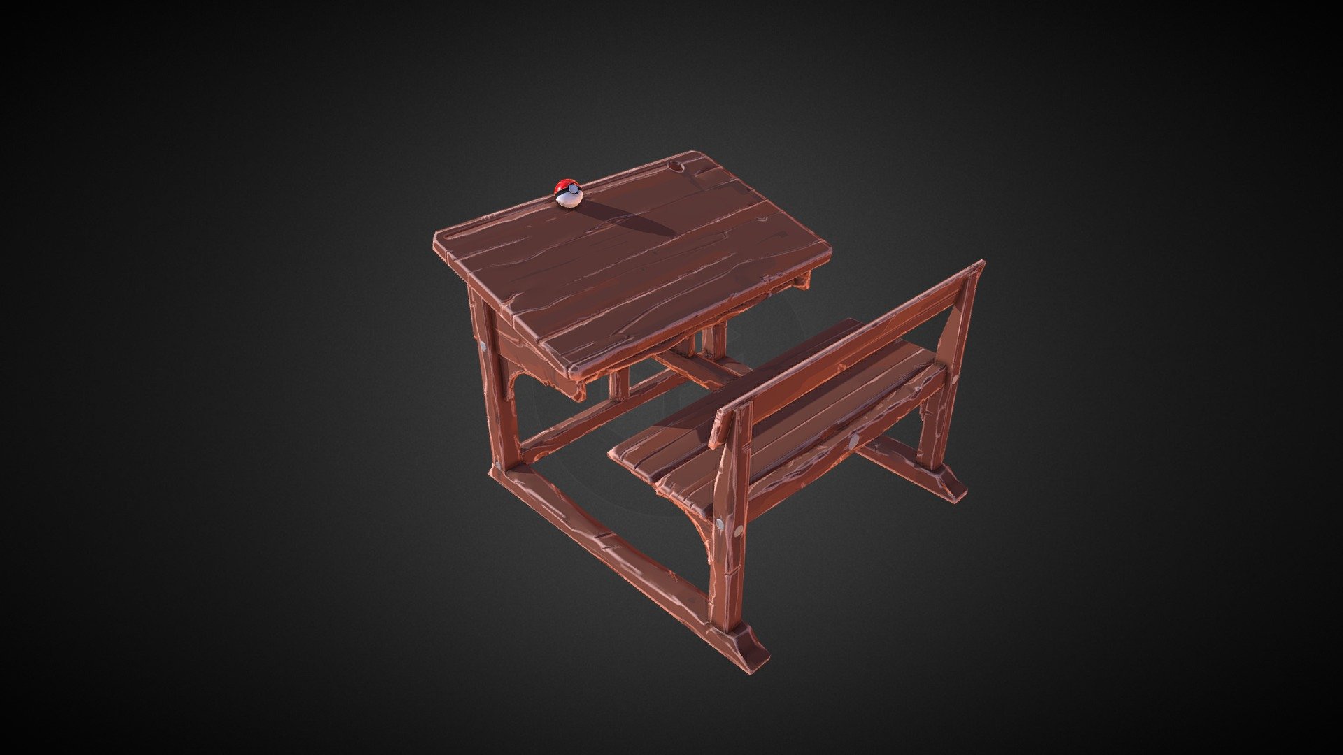 Stylized props - Pokemon Trainer School Desk - 3D model by malo.putaud ...