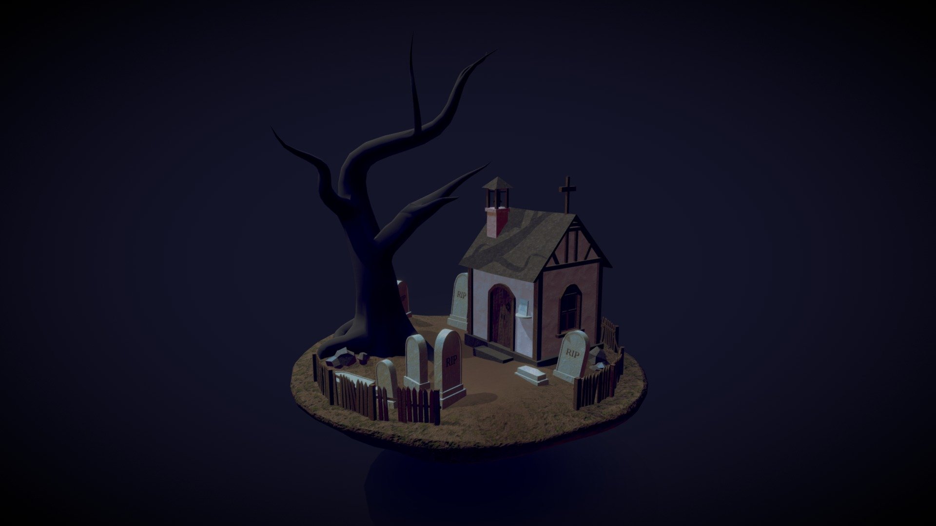 3D Diorama - Floating Medieval Graveyard - Download Free 3D model by ...