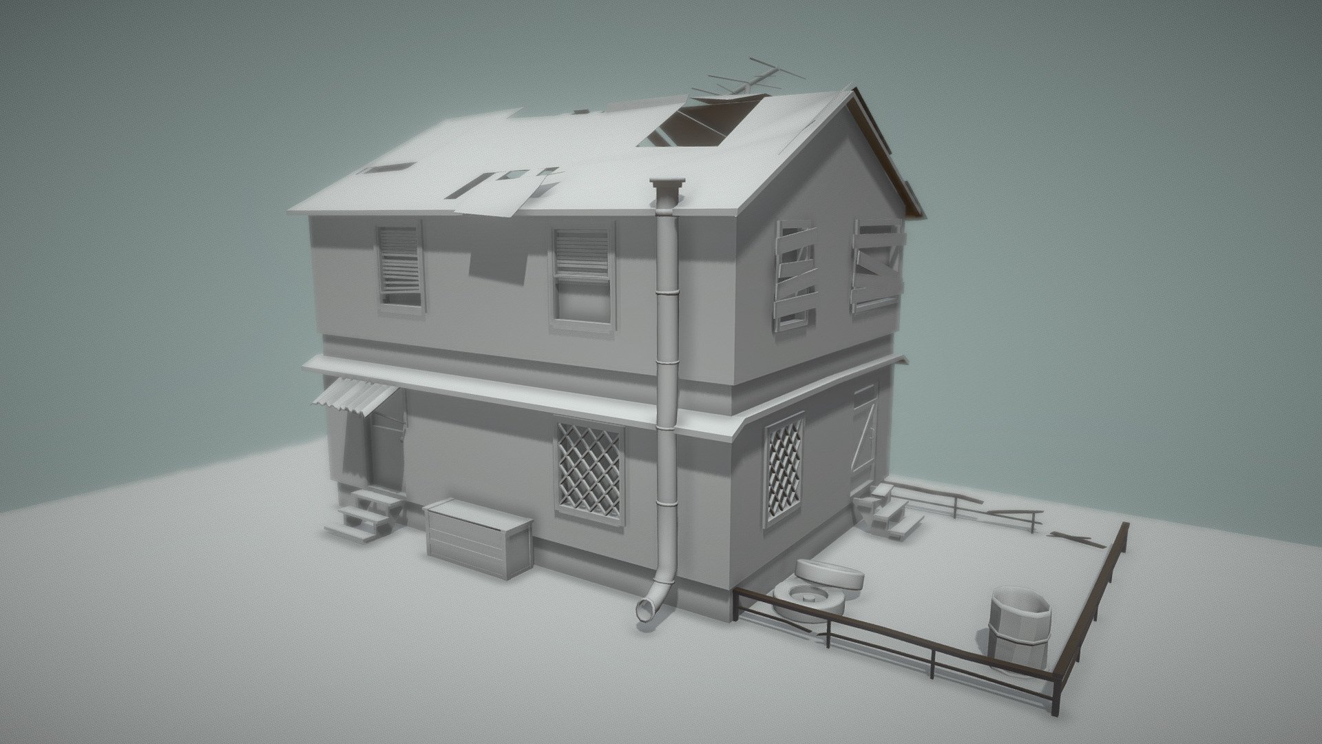Old Building - 3D model by johnnie_lemony [53ff355] - Sketchfab