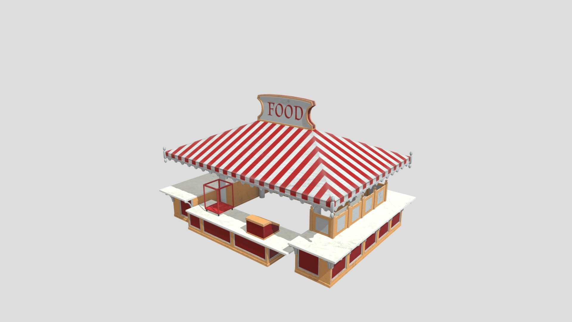 Theme Park Concession or Game Stands 4K Low-poly - Buy Royalty Free 3D ...