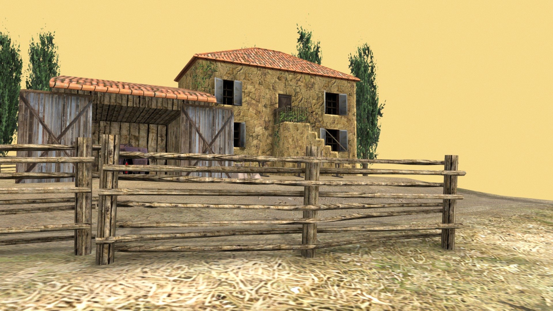 DAE Diorama retake – Small farm - 3D model by HetIsYarne (@YarneWillems ...