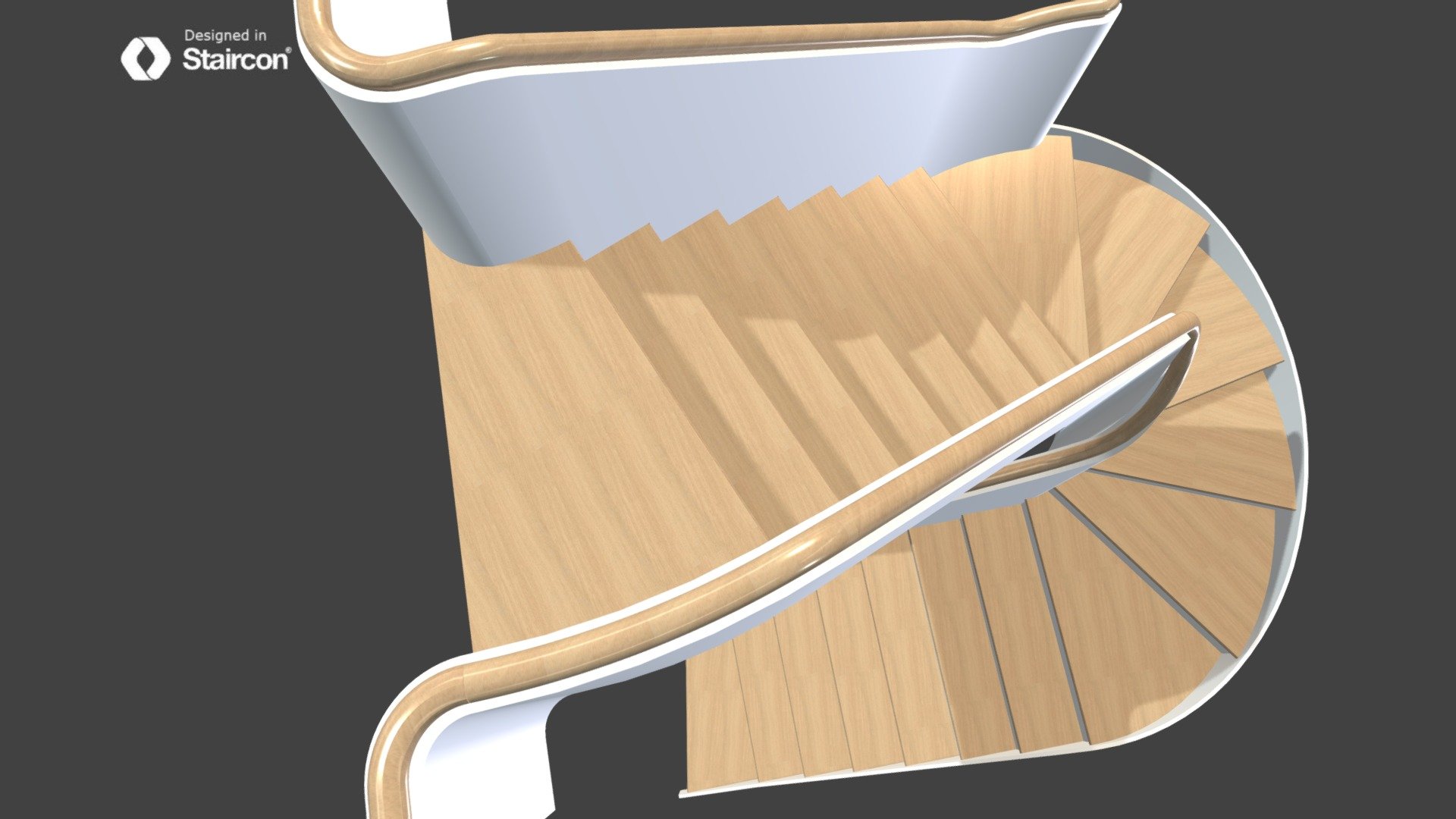 S shape stair with high stringers - 3D model by 3D Software for Stair ...