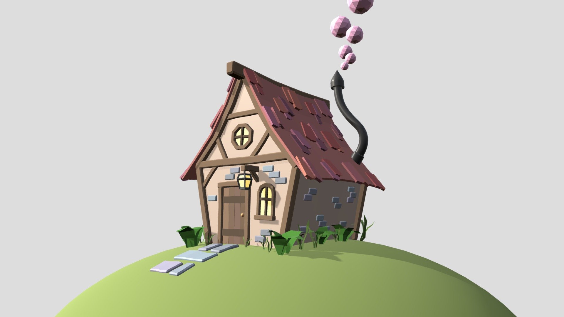 Low-Poly Cottage - 3D model by Strave3 [5411e04] - Sketchfab