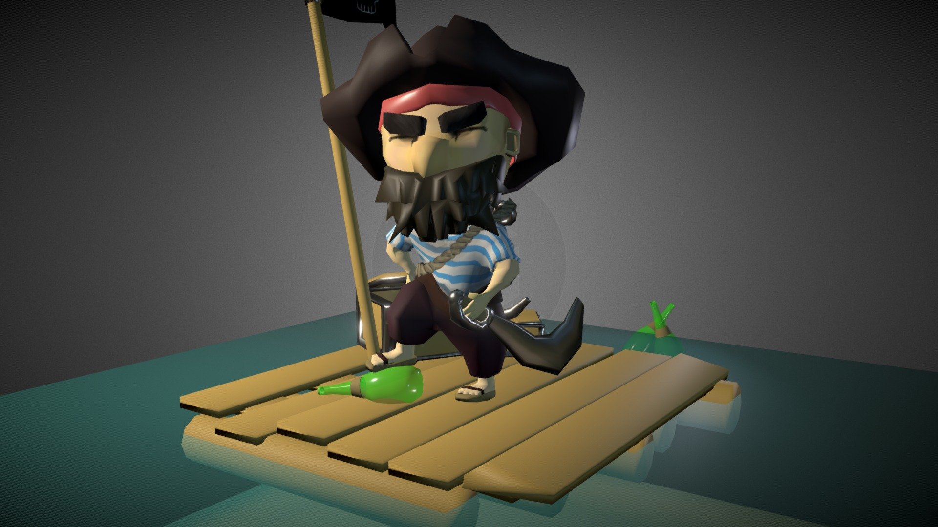 Pirate Game Character! (WIP) - 3D model by Jakob Baldwin (@lord00120 ...