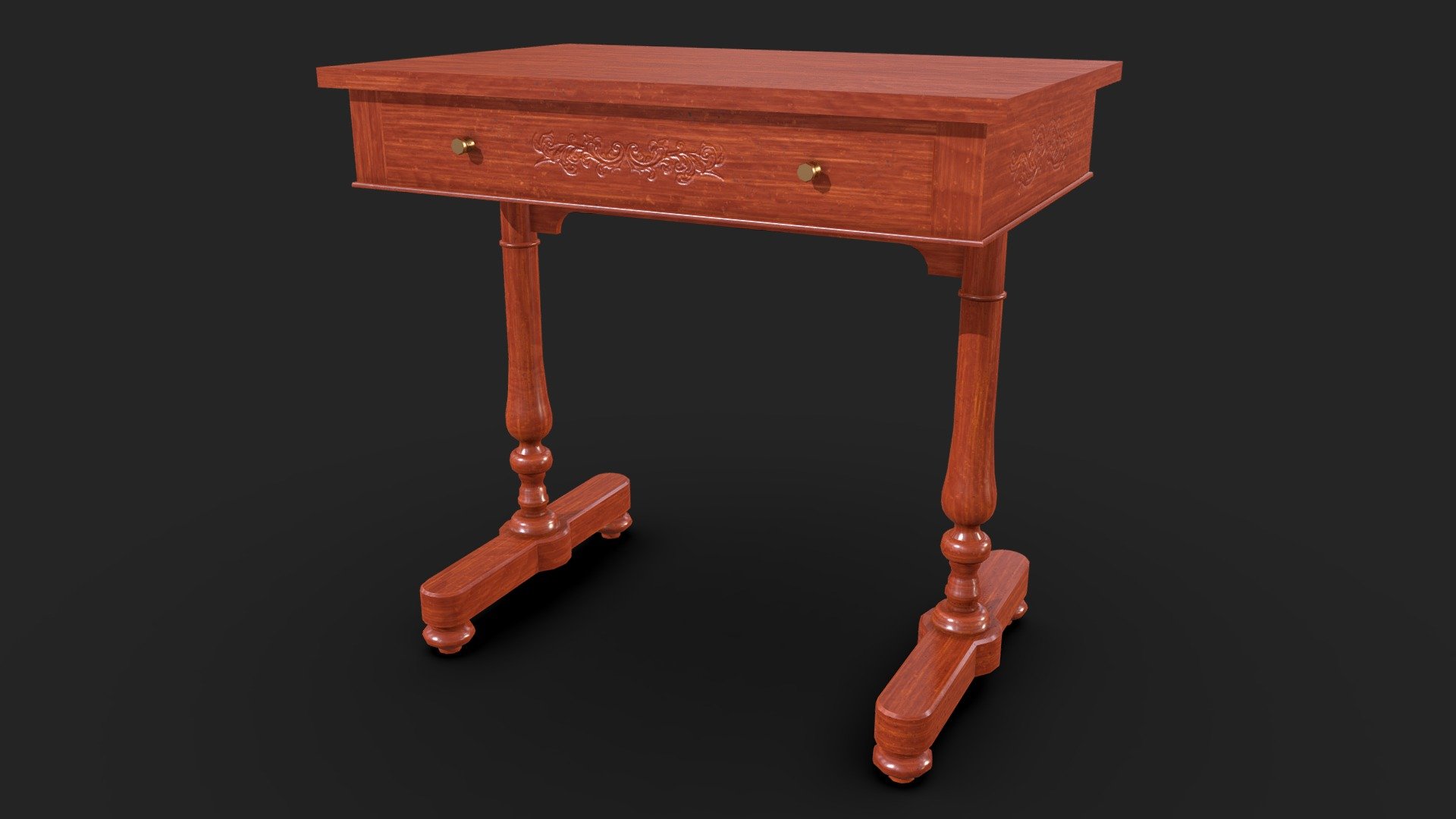 Antique Carved Desk - Buy Royalty Free 3D model by Manifold Assets ...