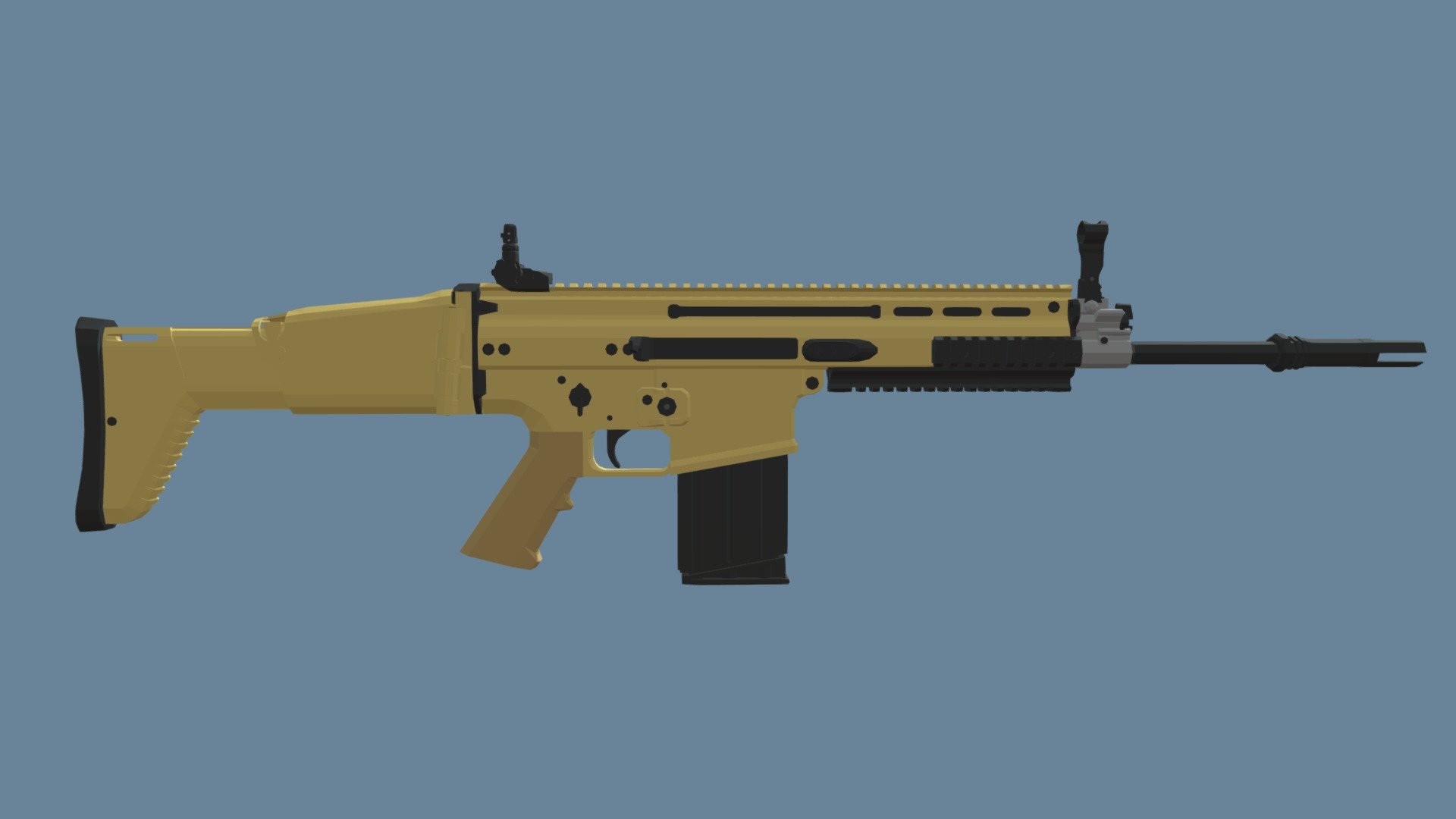 FN SCAR-H (Low-Poly) - Download Free 3D model by GoldbergR [5429d05 ...