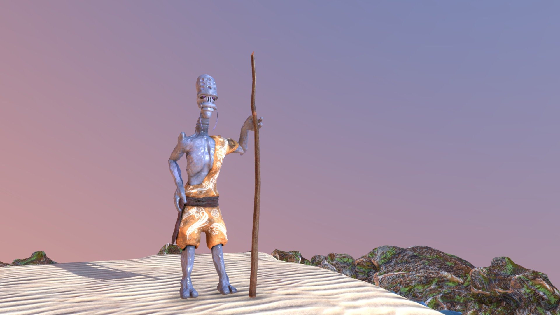 Zbruii'k - Alien Water Monk (Idle Animation) - Download Free 3D model ...