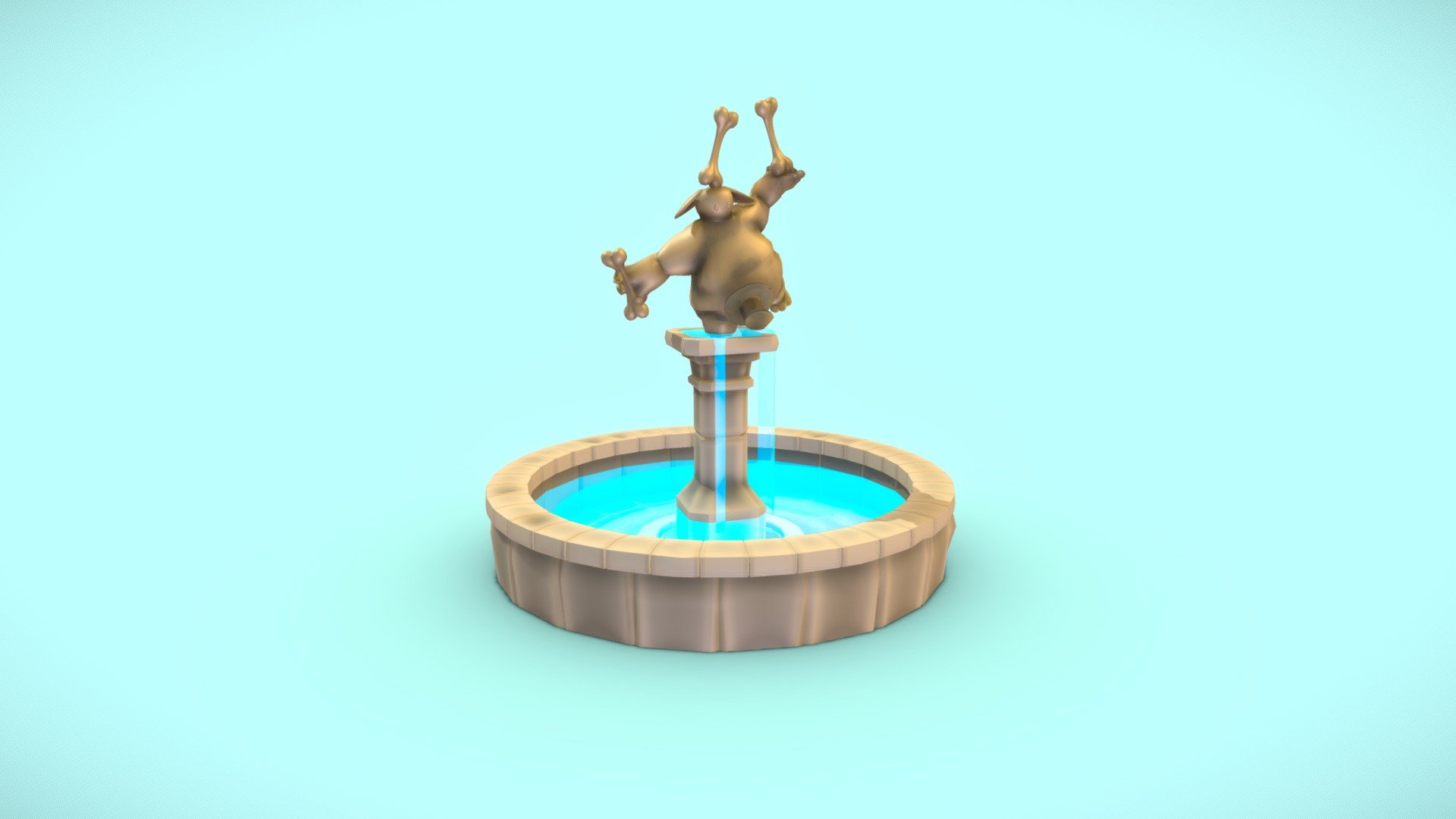 Stylised fountain with statue - Download Free 3D model by Weltor ...