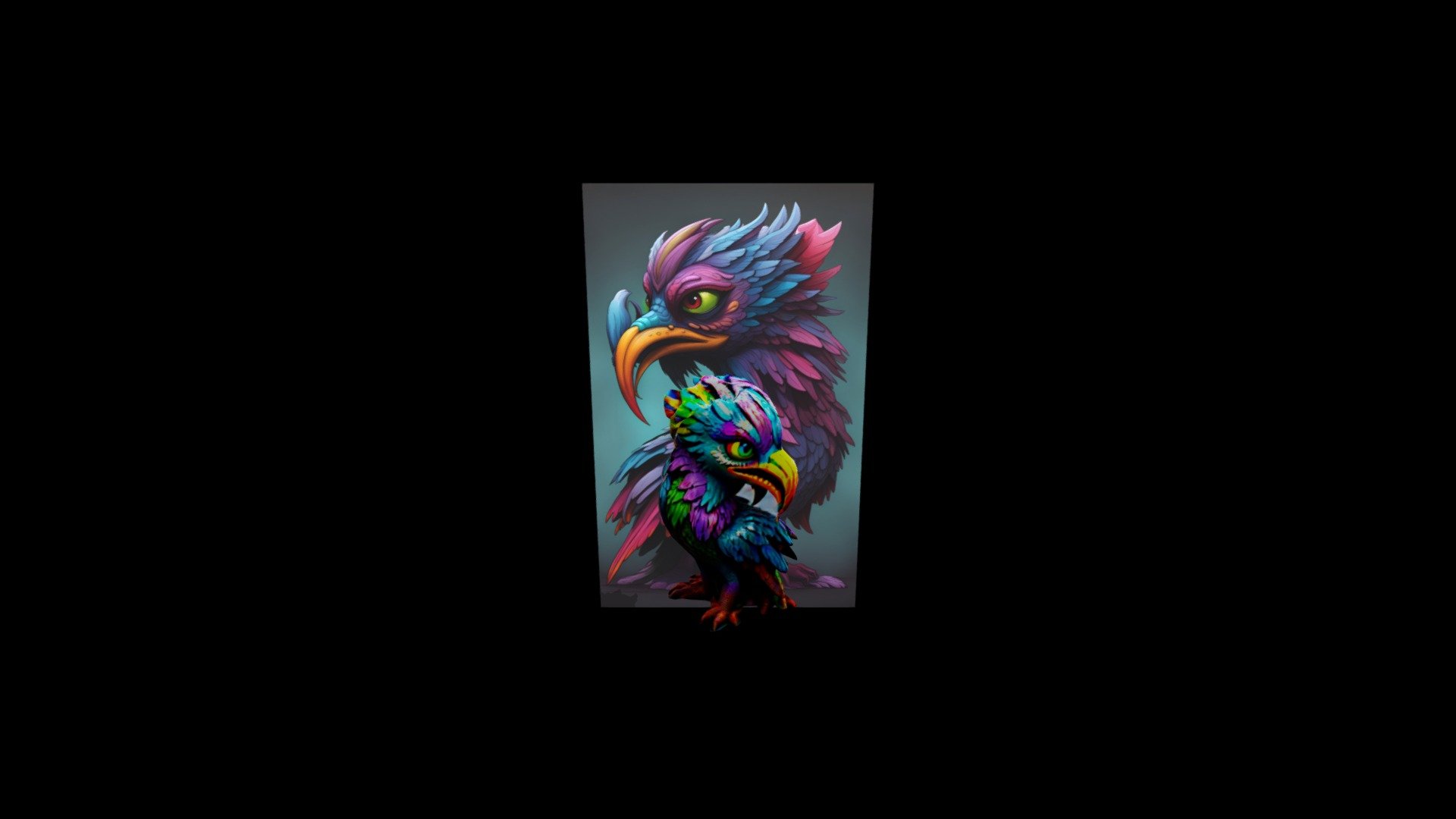 "Colorful Bird Creature" A strikingly colorfu - Download Free 3D model ...