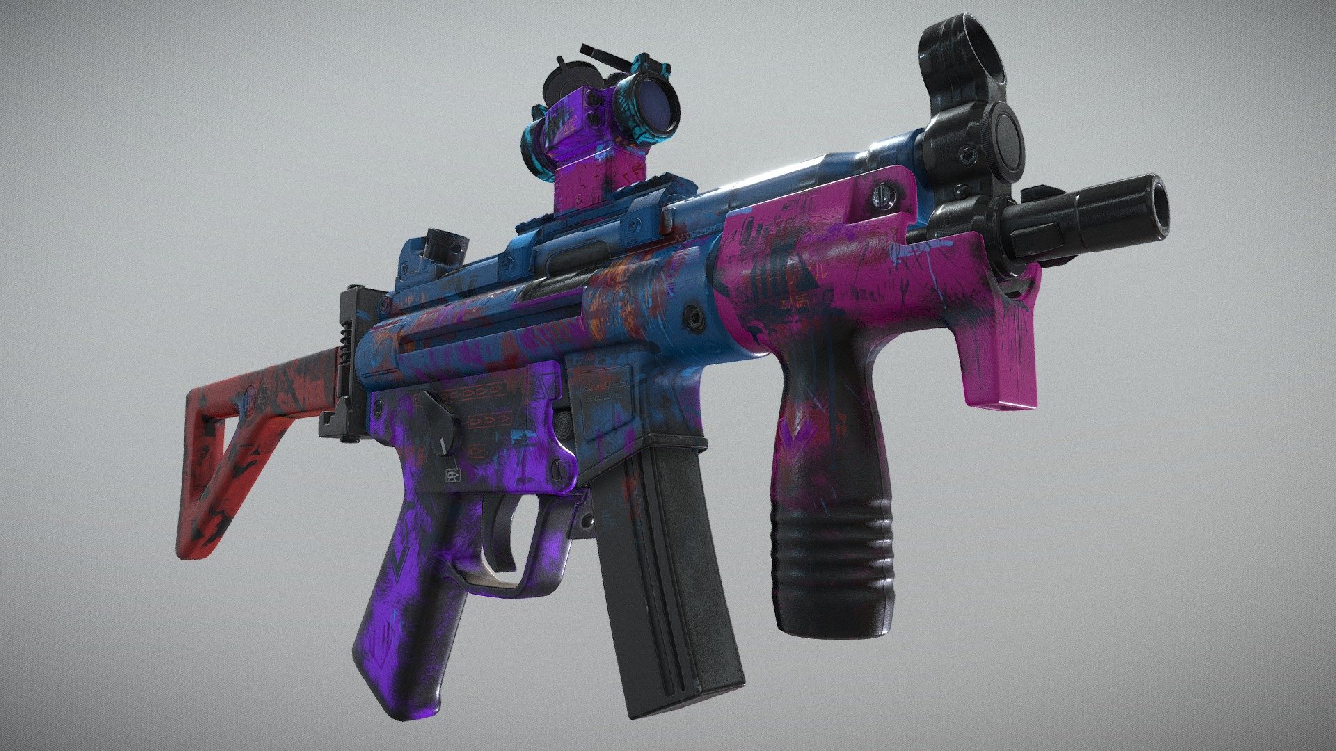 Heckler & Koch MP5K Cyperpunk edition - 3D model by Jonne Suikkanen ...