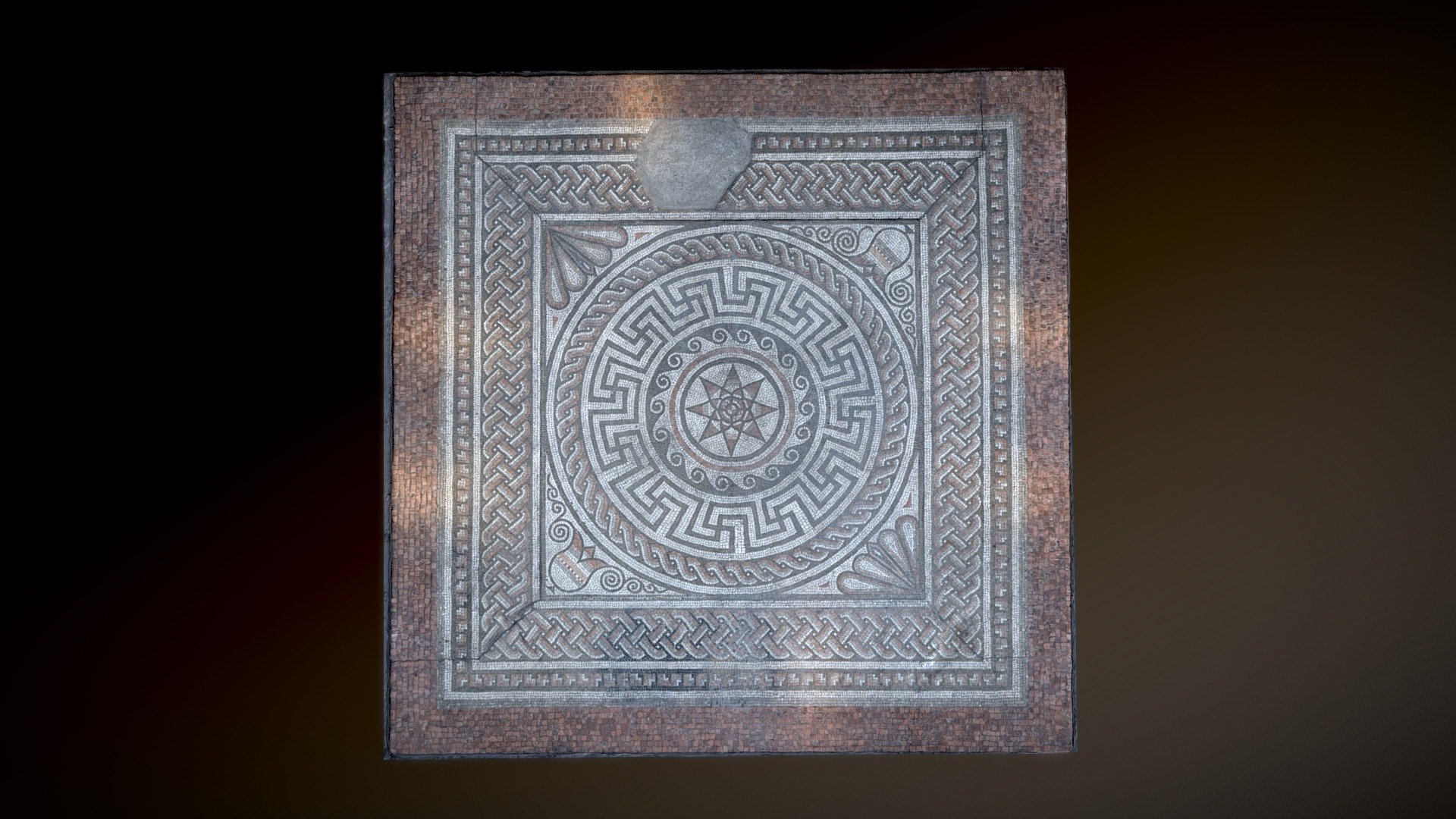 Sparsholt Roman flower mosaic floor, 4th C - Download Free 3D model by ...