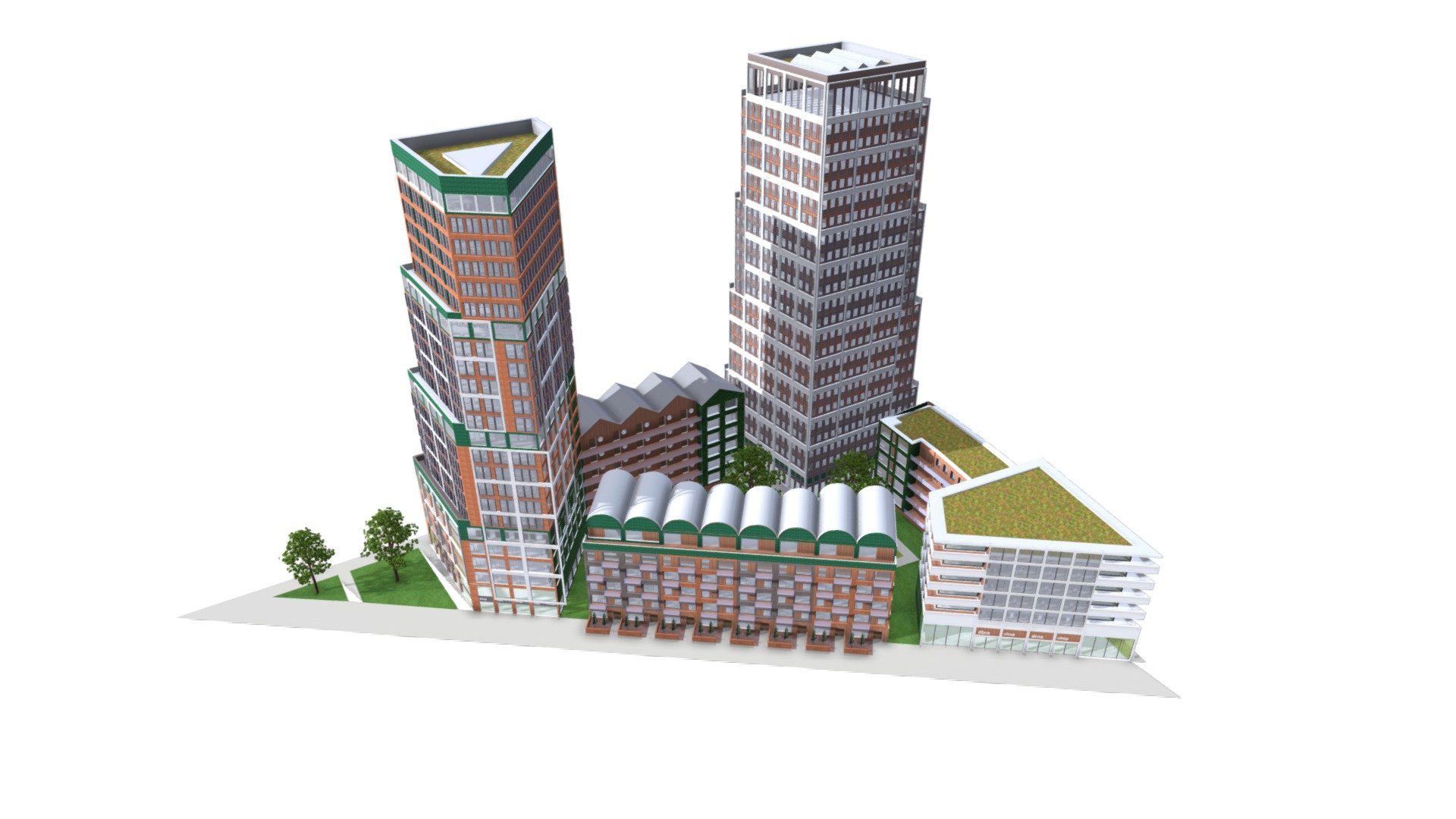 TW_block types_apartments and tall buildings - 3D model by Capita Place ...