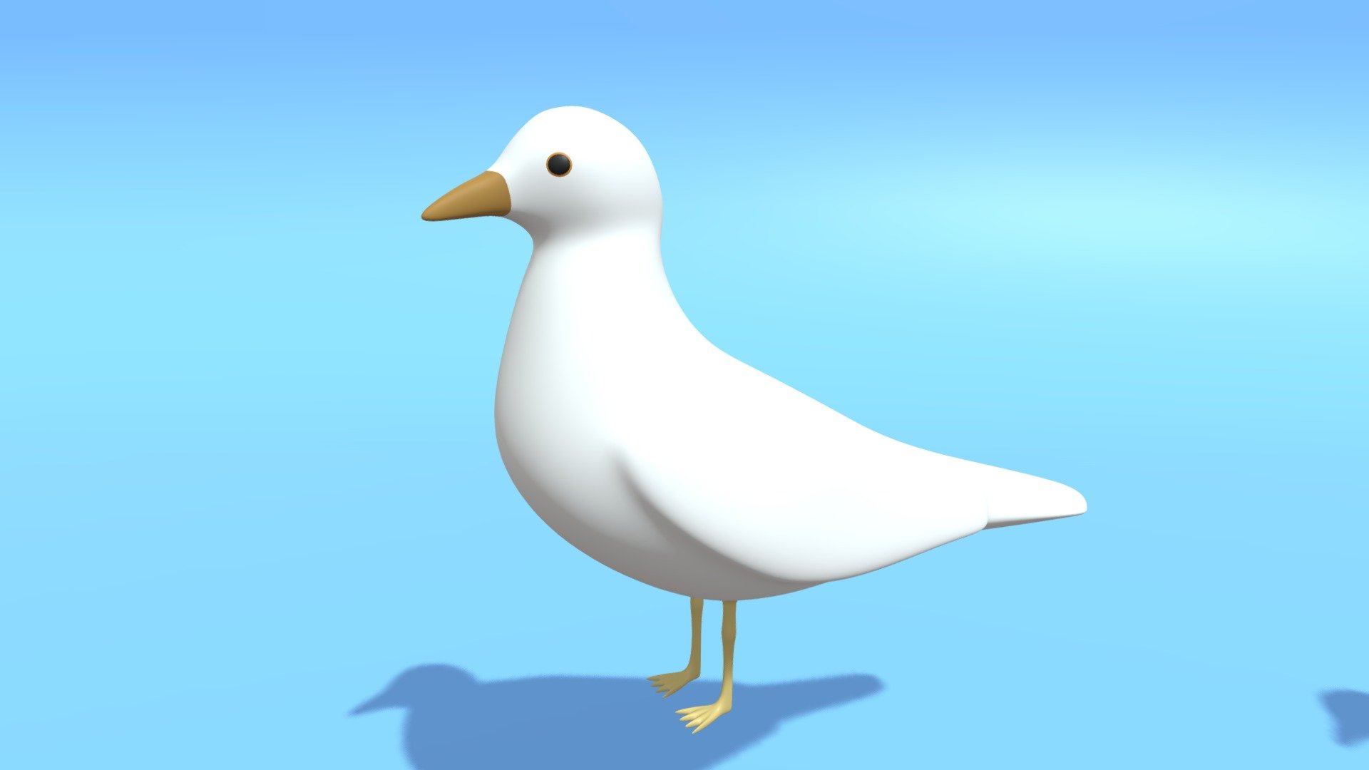 Cartoon Cute Bird Seagull - Buy Royalty Free 3D model by Philip Storm ...